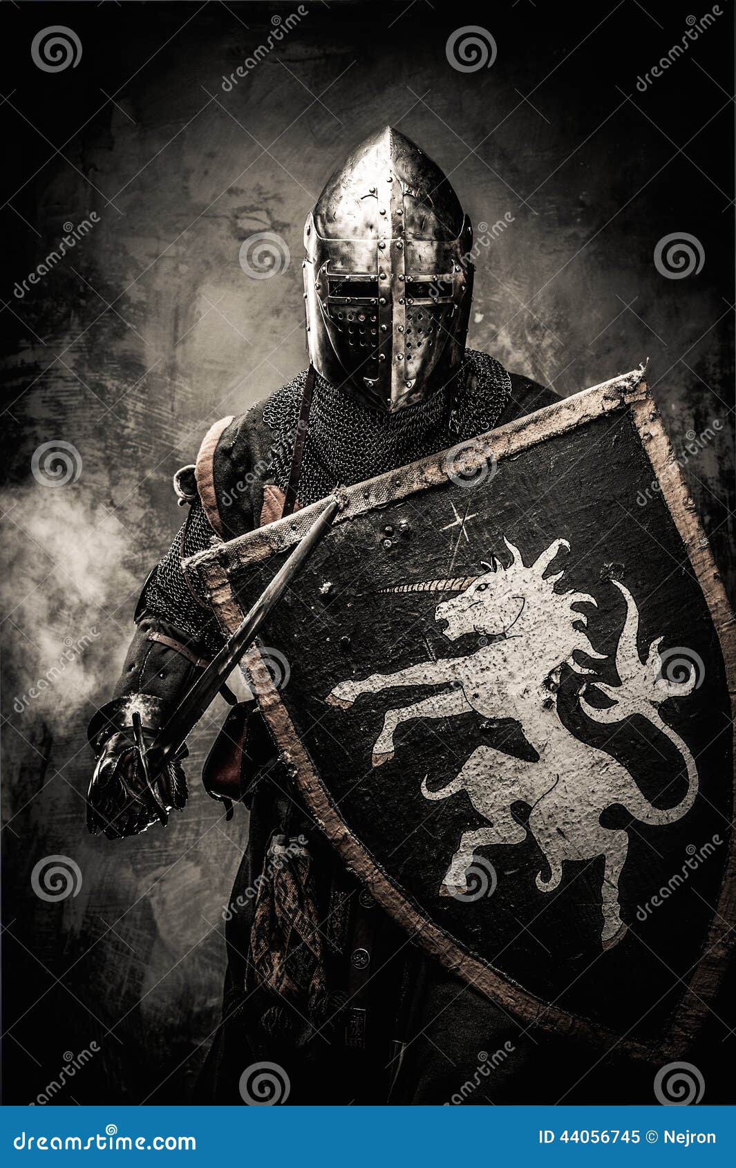 Medieval Knight With The Sword And Shield. Stock Photography ...