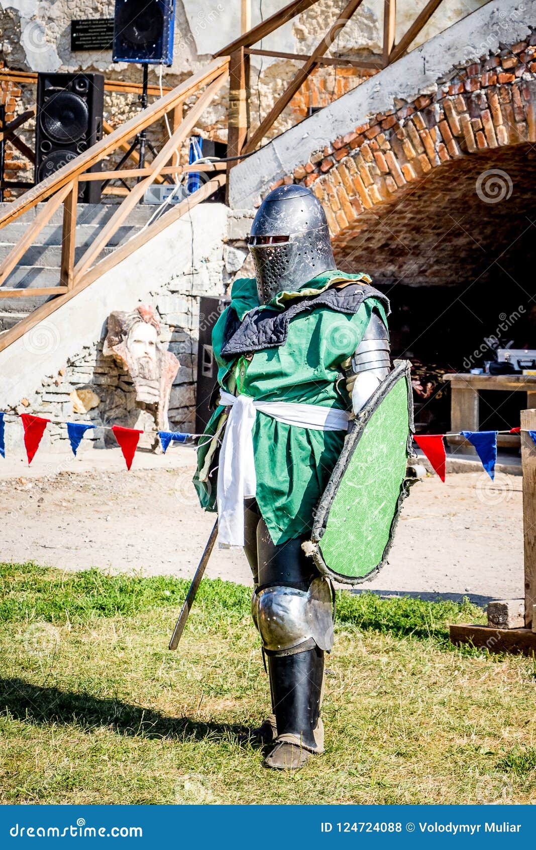 Medieval Knight in Full Combat Armor is Ready To Fight_ Stock Photo ...