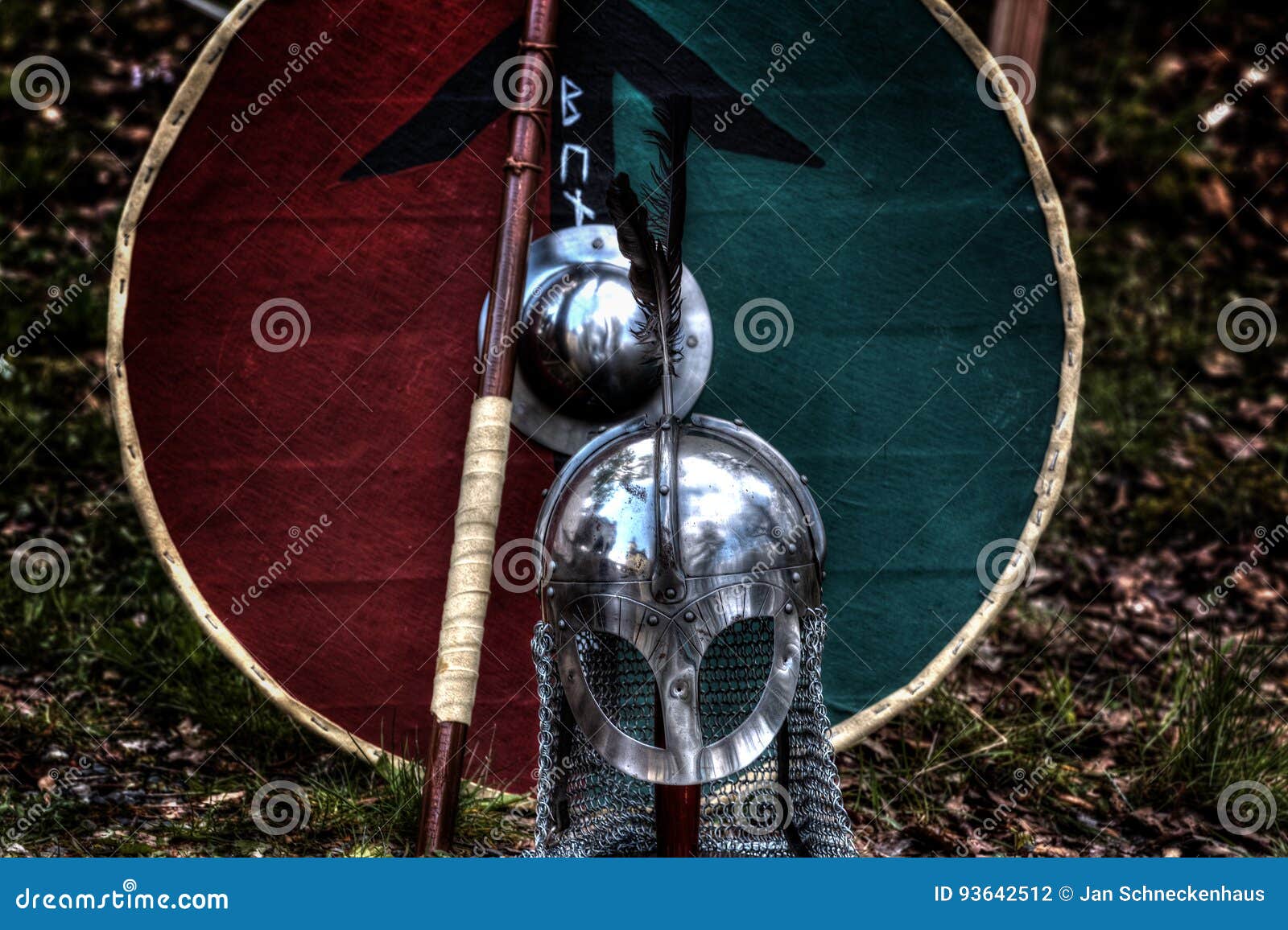 Medieval Knight Helmet, Shield Stock Photo - Image of ages, equipment ...