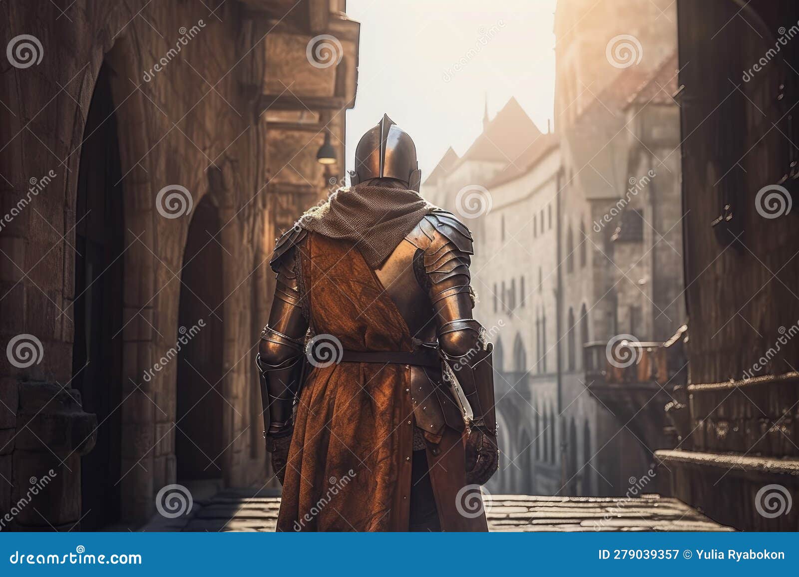 Medieval Knight Old Man. Generate Ai Stock Illustration - Illustration ...