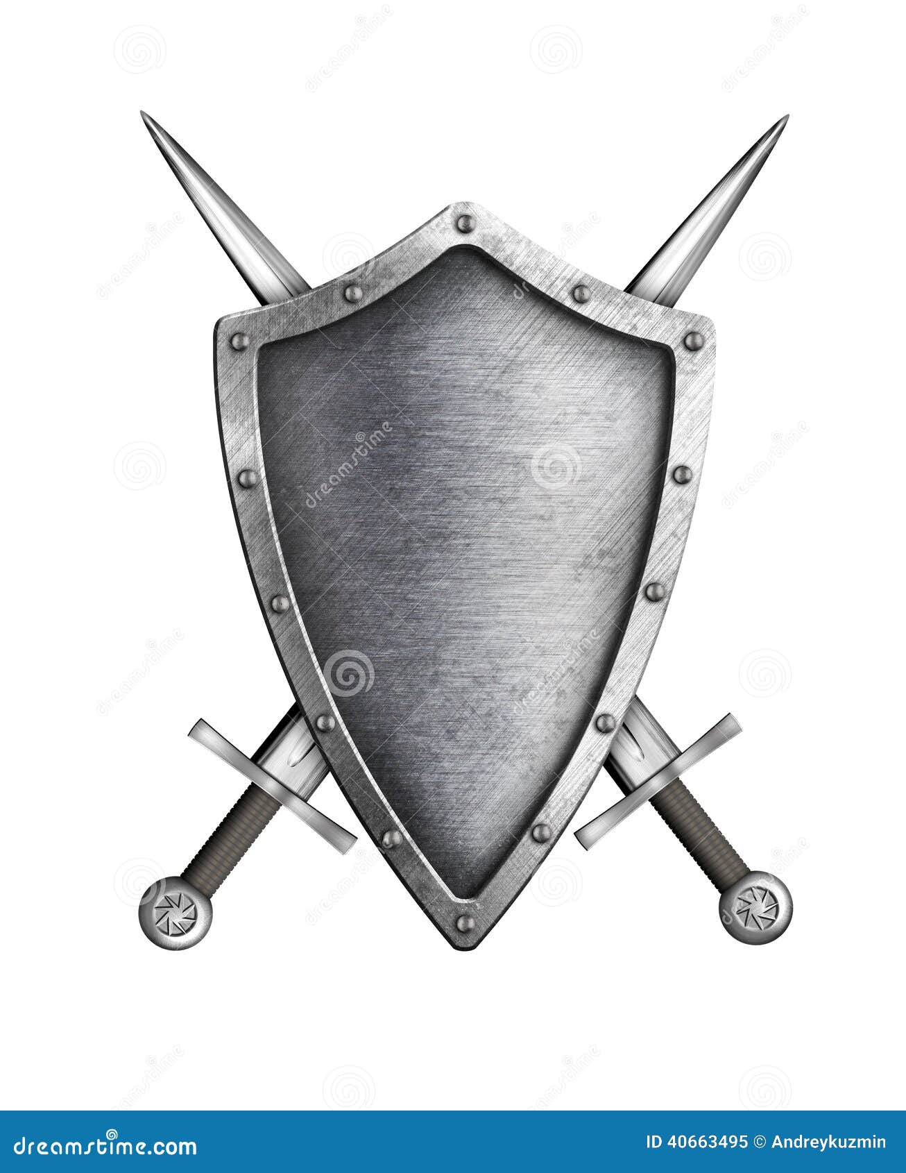 Medieval Knight Shield with Crossed Swords Coat of Arms Stock ...