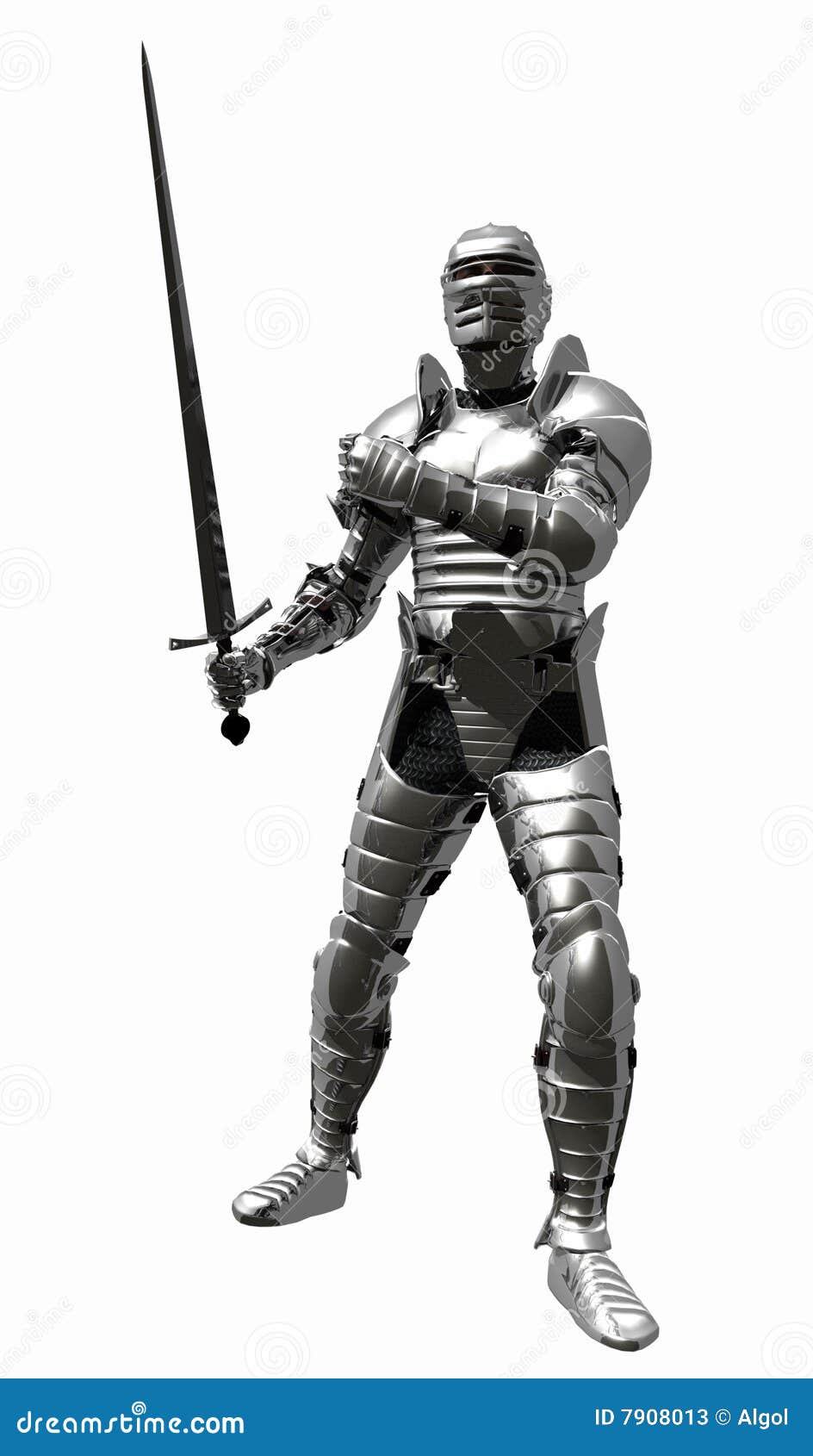 Medieval Knight In Shining Armour - Sword Back Stock Photos - Image ...