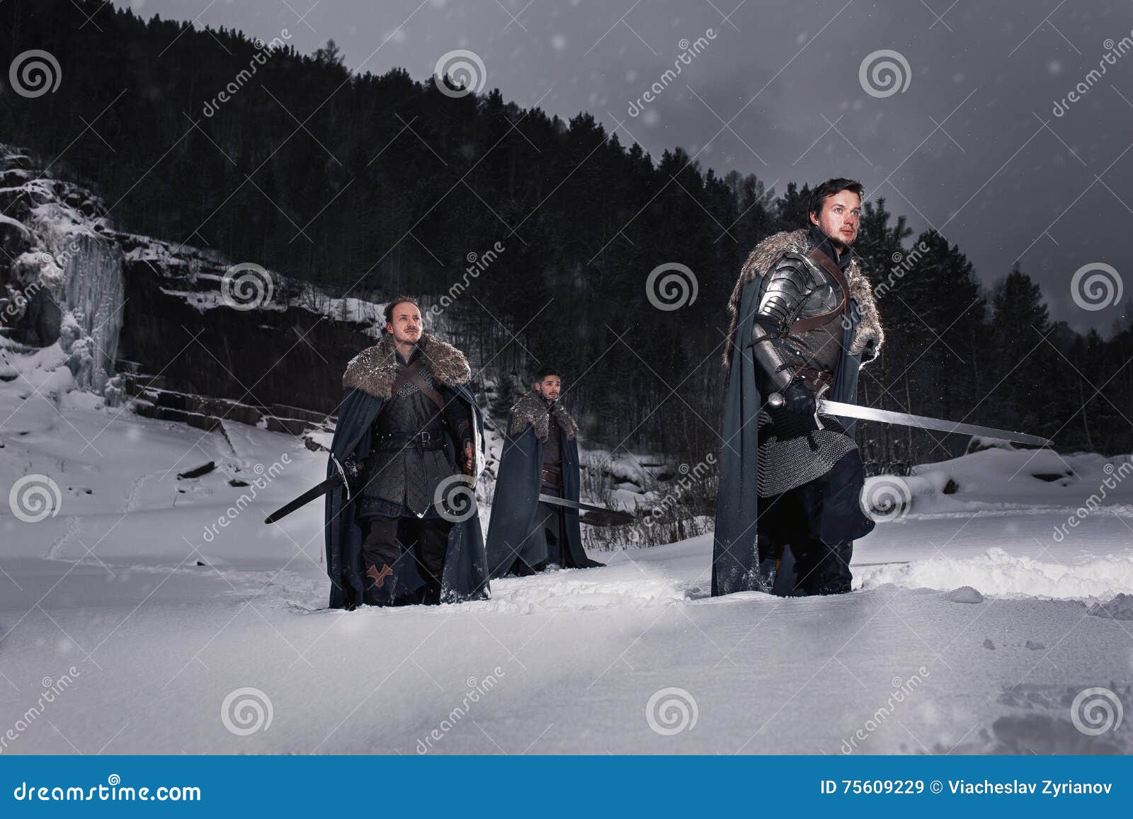Medieval Knight With Sword In Armor As Style Game Of Throne Stock Image ...