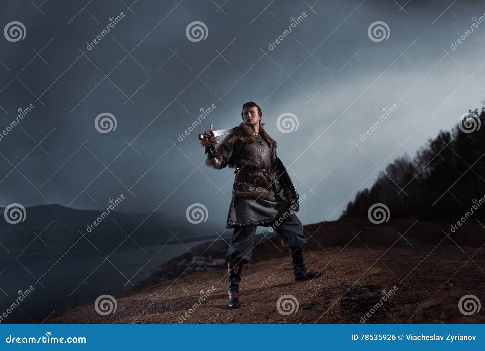 Medieval Knight with Sword in Armor As Style Game of Thrones in Stock ...