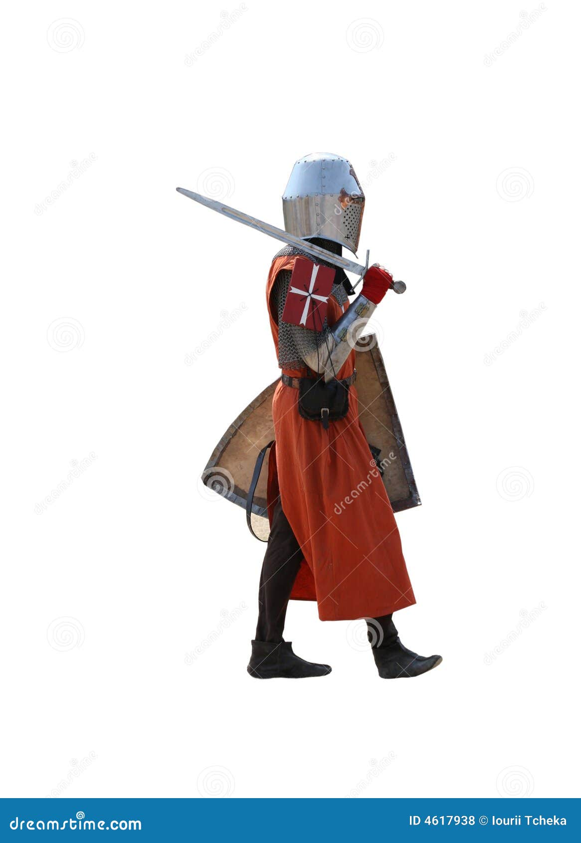 Medieval Knight Walking.Isolated. Stock Photo - Image of armor ...