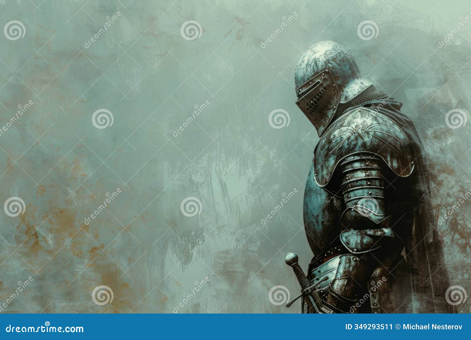 Medieval Knight Wearing Armor Portrait Stock Image - Image of battle ...