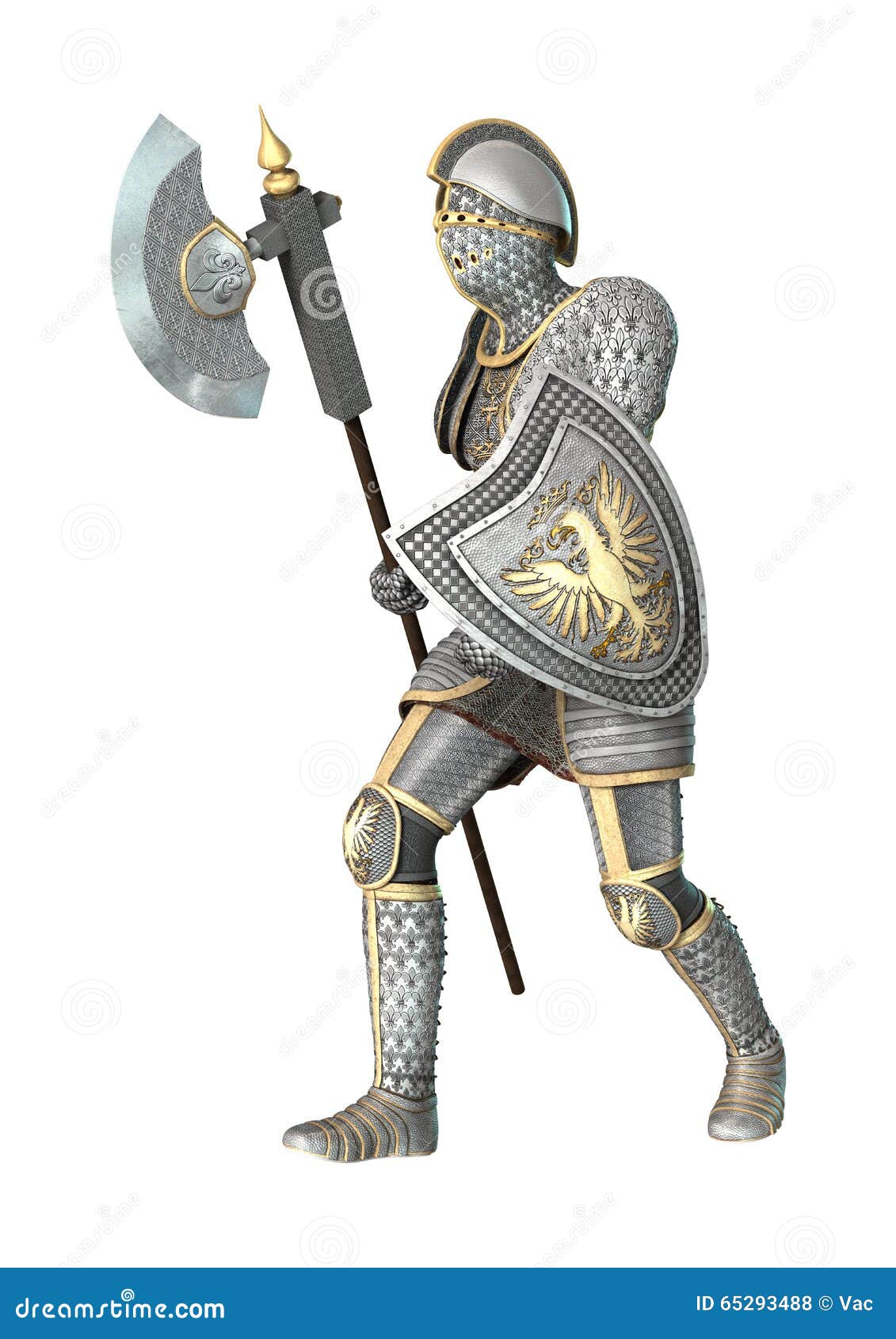 Medieval Knight on White stock illustration. Illustration of armor ...