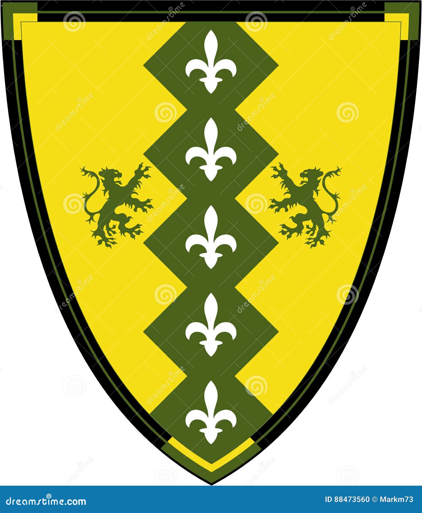 Medieval Knights Shield stock vector. Illustration of historical - 88473560