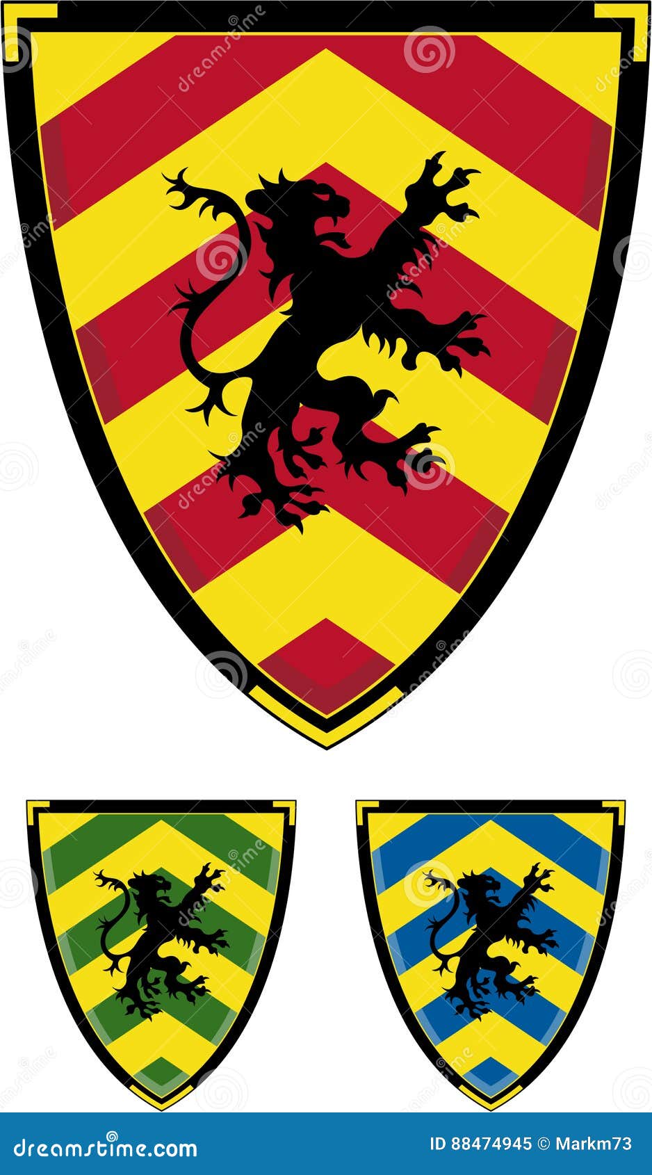 Medieval Knights Shield stock vector. Illustration of heraldic - 88474945