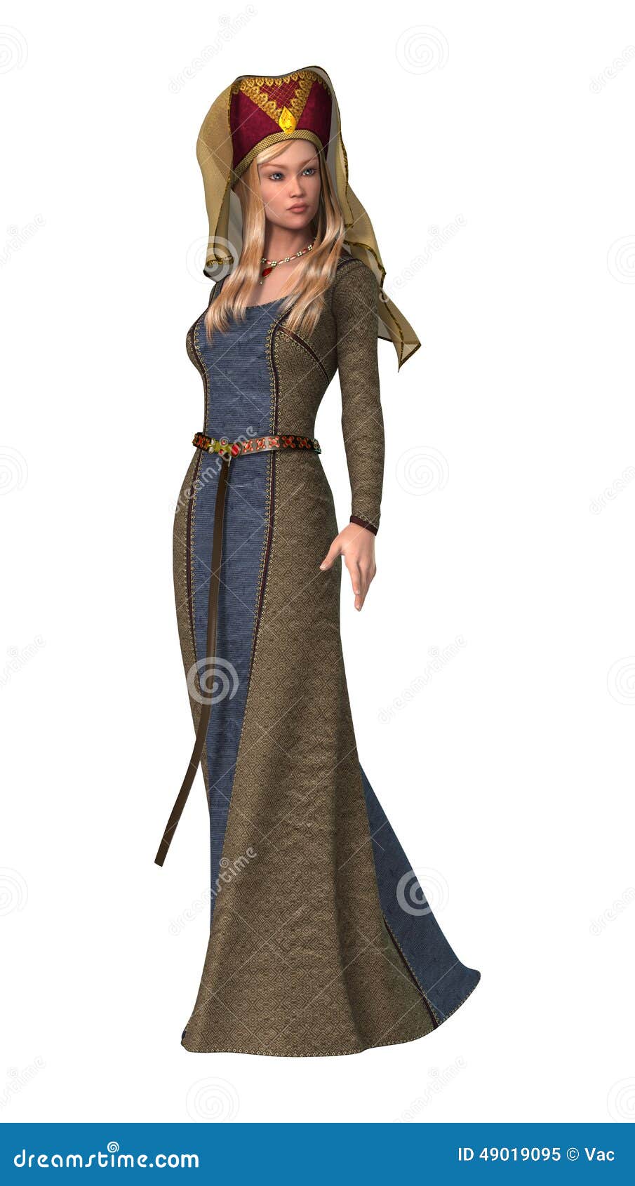Medieval Lady stock illustration. Illustration of beauty - 49019095