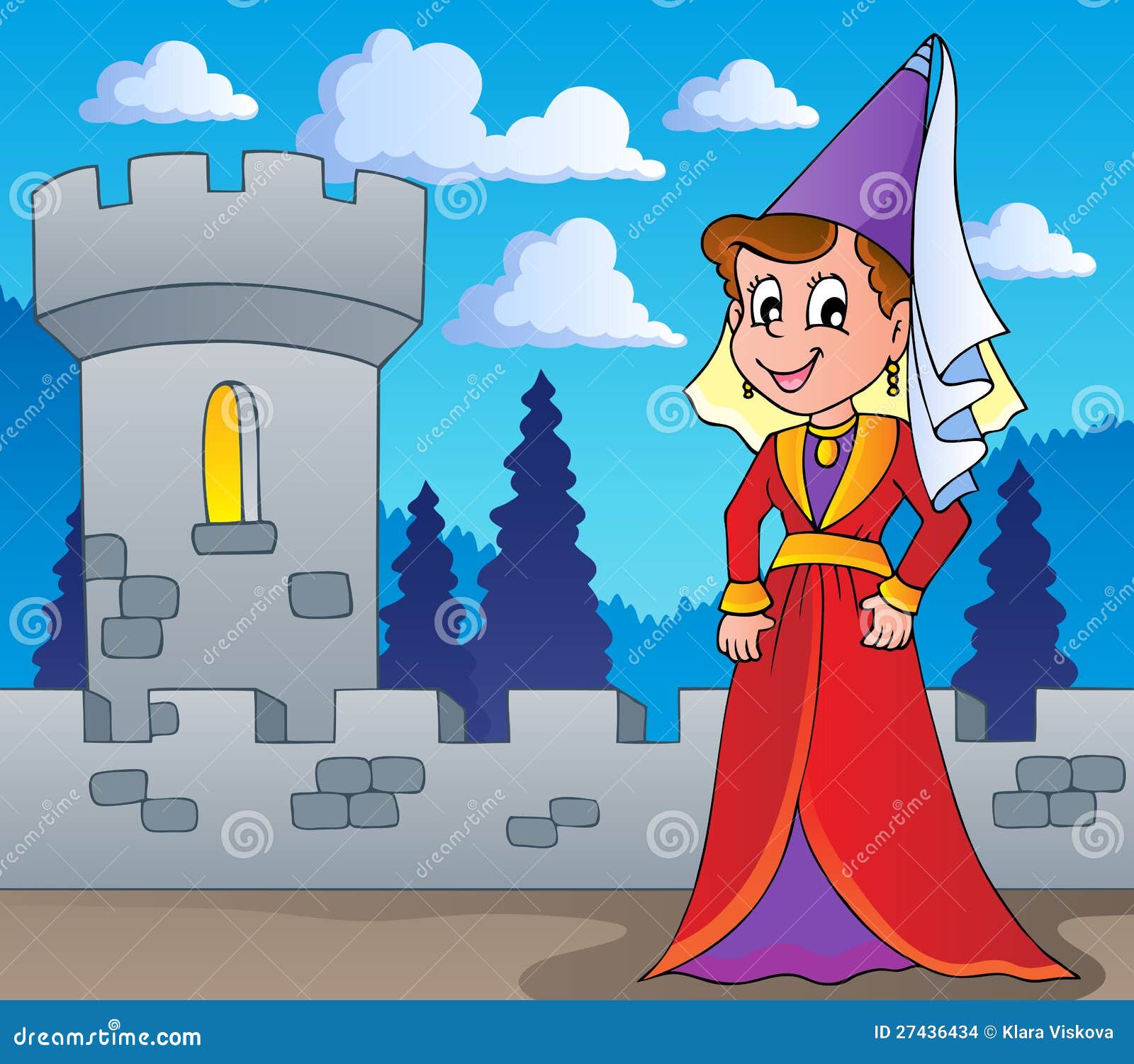Medieval Lady Theme Image 1 Stock Vector - Illustration of elegance ...