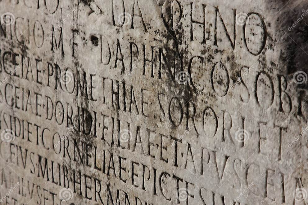 Medieval Latin Catholic Inscription Stock Photo - Image of sample ...