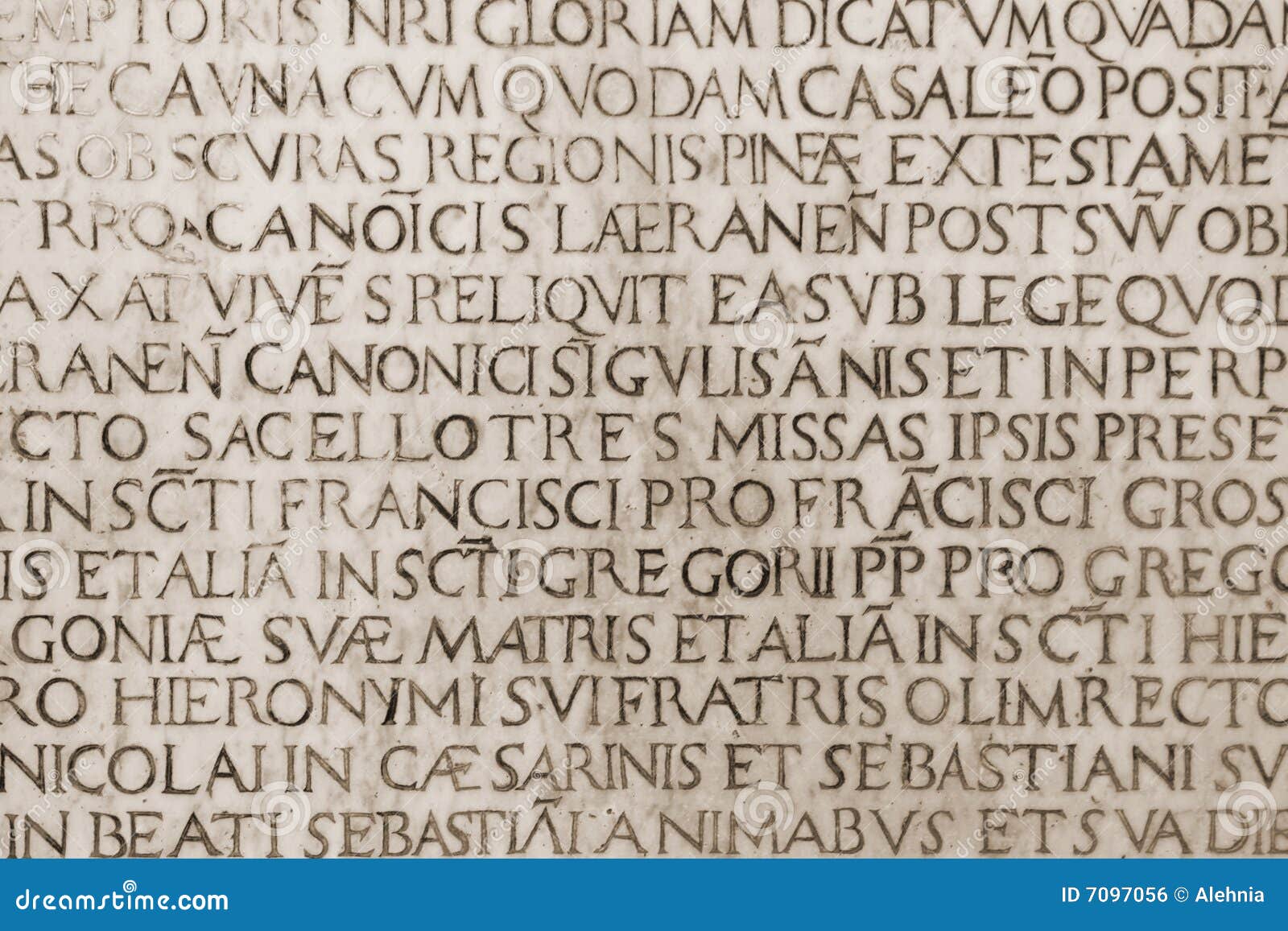 Medieval Latin Catholic Inscription Stock Photo - Image of antique ...