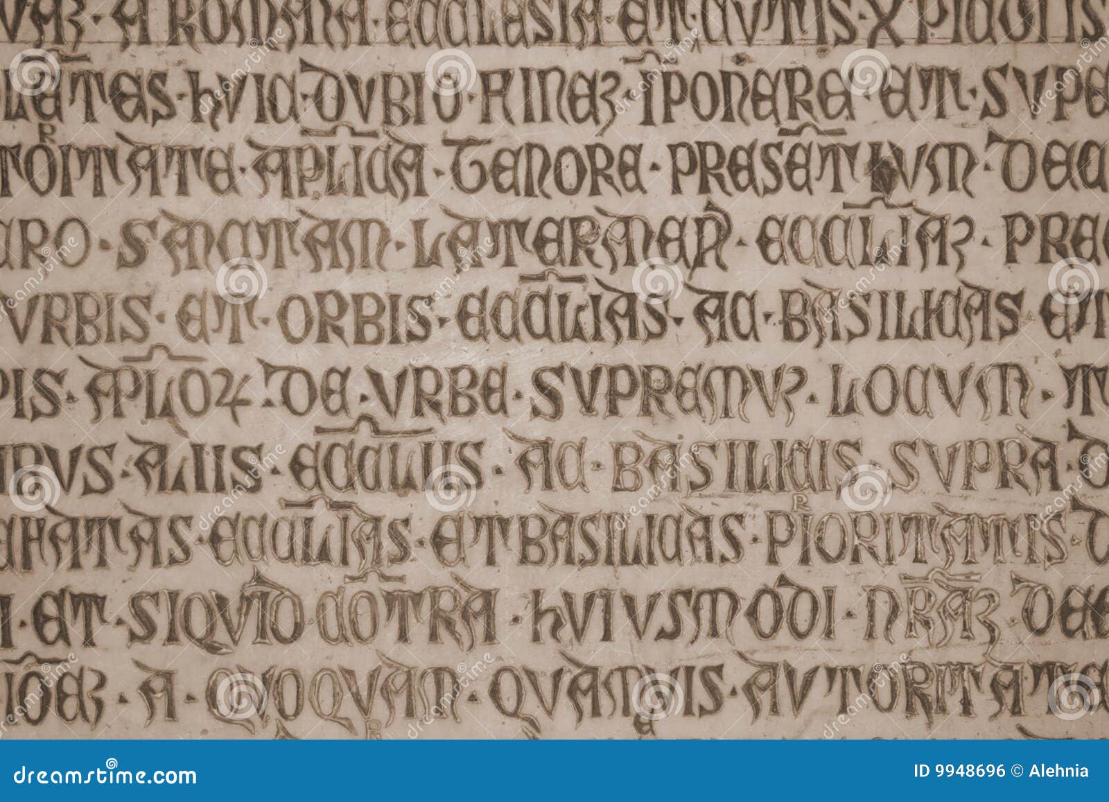 Medieval Latin Catholic Inscription Stock Photo - Image of engraving ...