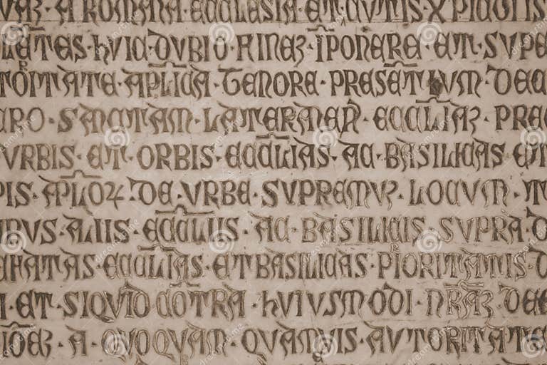 Medieval Latin Catholic Inscription Stock Photo - Image of engraving ...