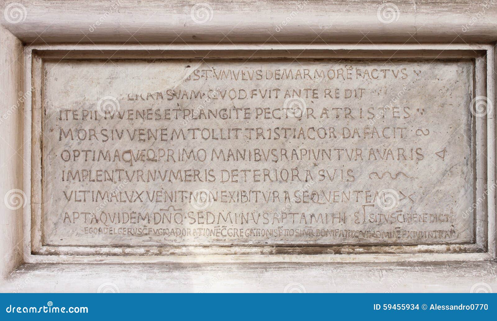 Medieval Latin Catholic Inscription Editorial Stock Image - Image of ...
