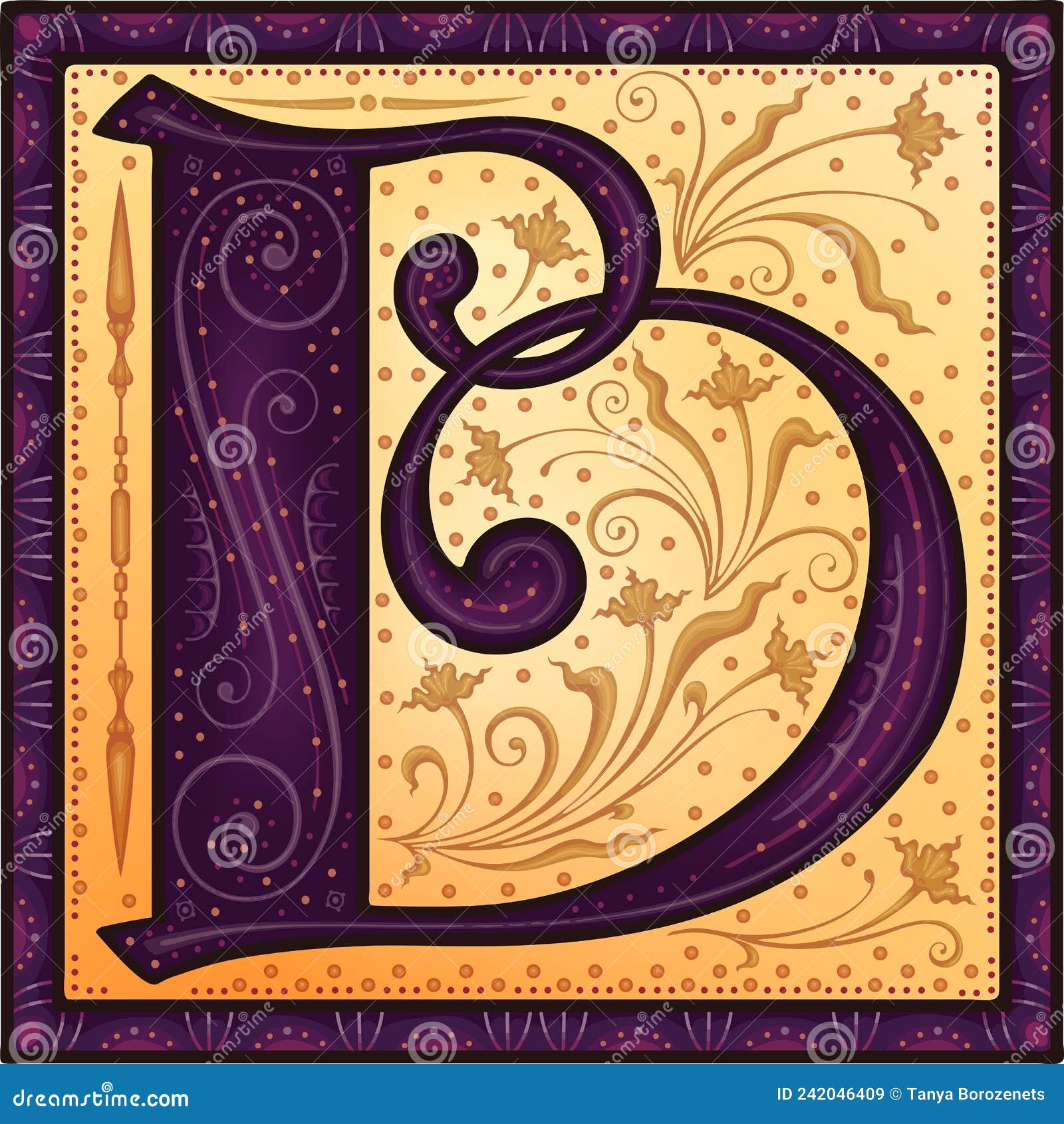 Medieval Letter.Font.Alphabet.Typeface Stock Vector - Illustration of ...