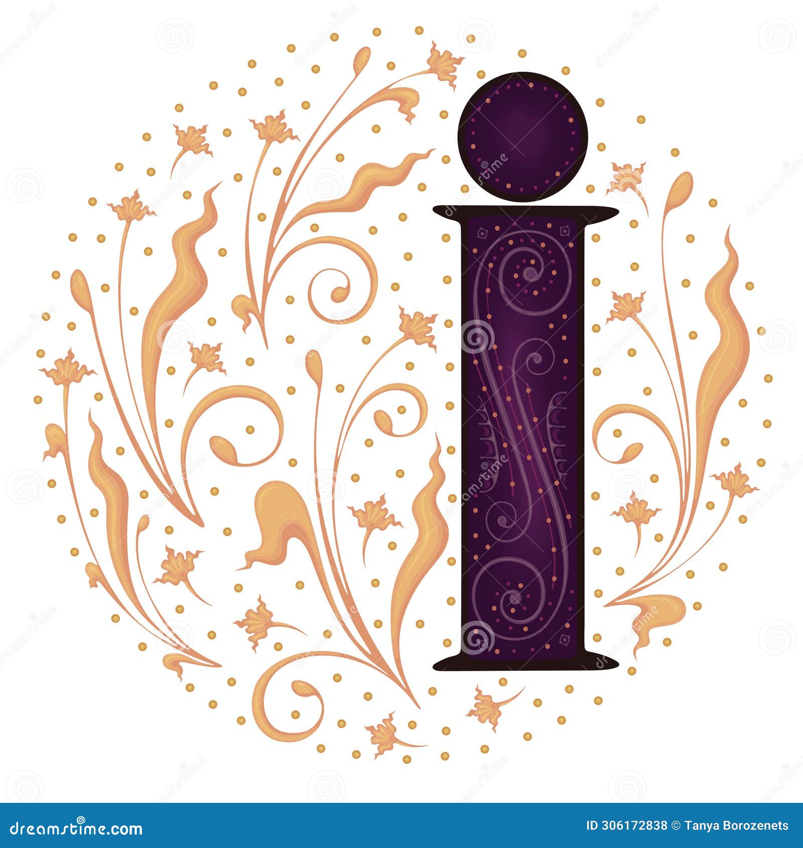 Medieval Letter I .Font .Alphabet . Typeface . Ancient Book Miniature ...