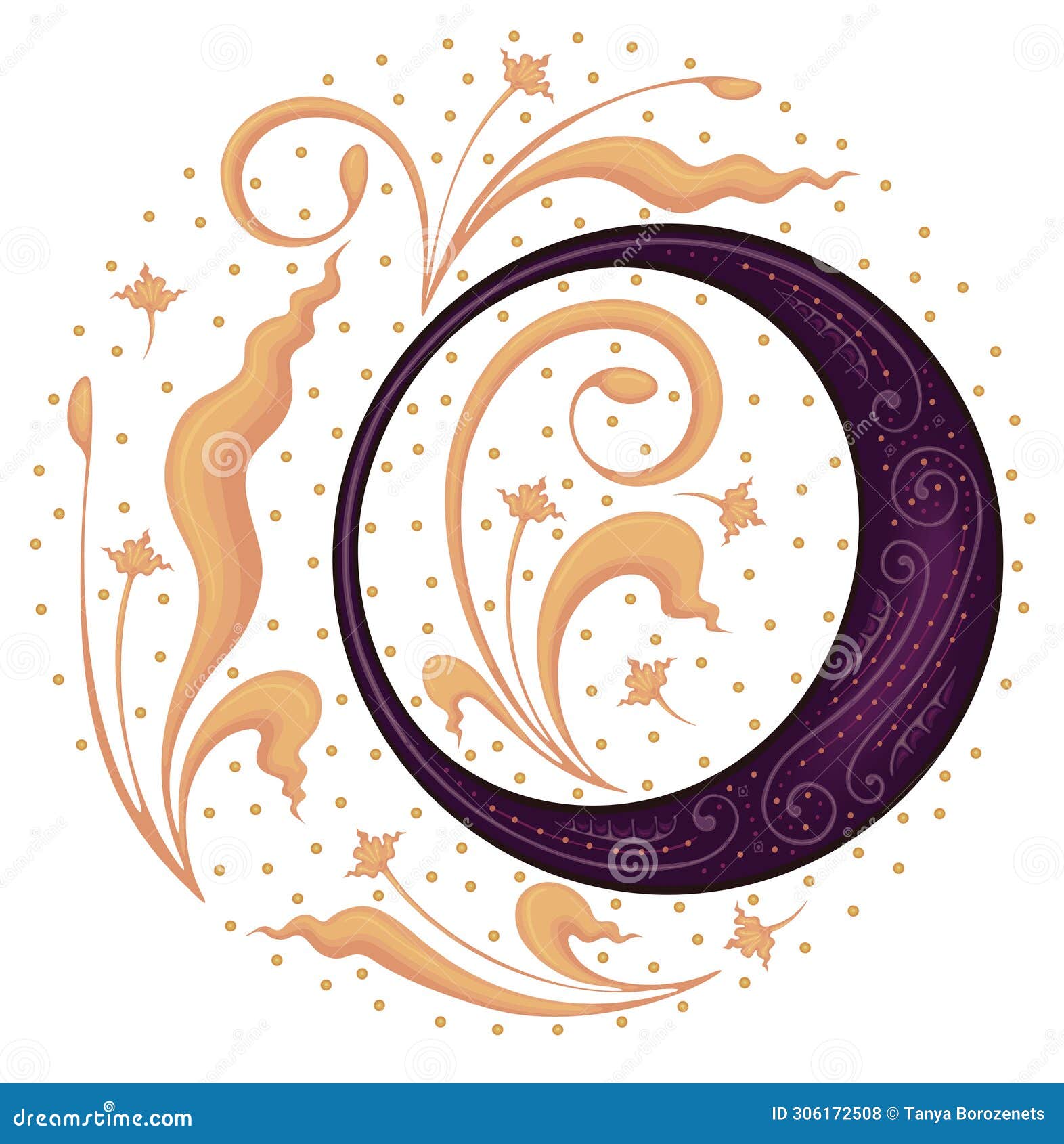 Medieval Letter O.Font .Alphabet . Typeface . Ancient Book Miniature ...