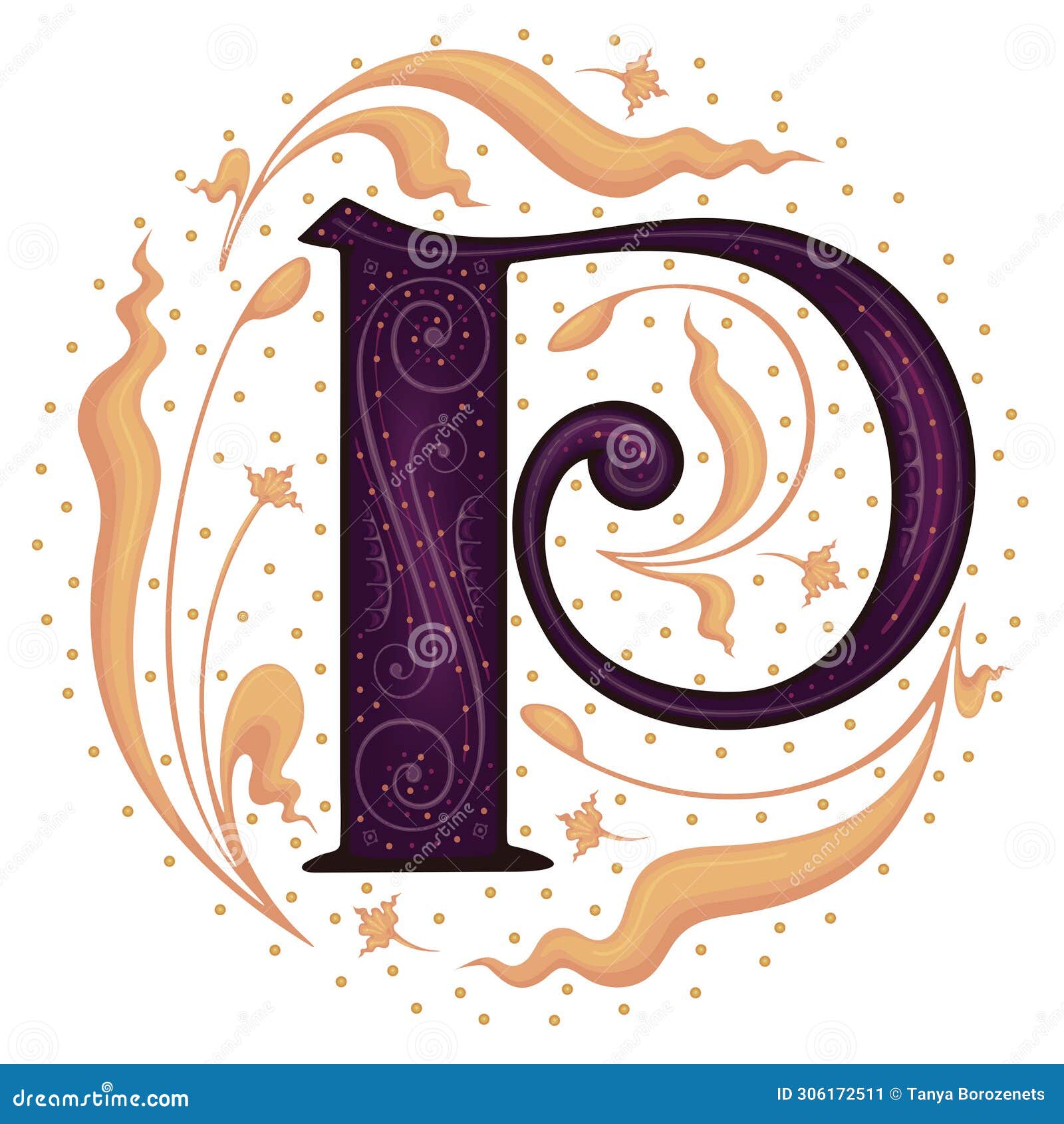 Medieval Letter M .Font .Alphabet . Typeface . Ancient Book Miniature ...