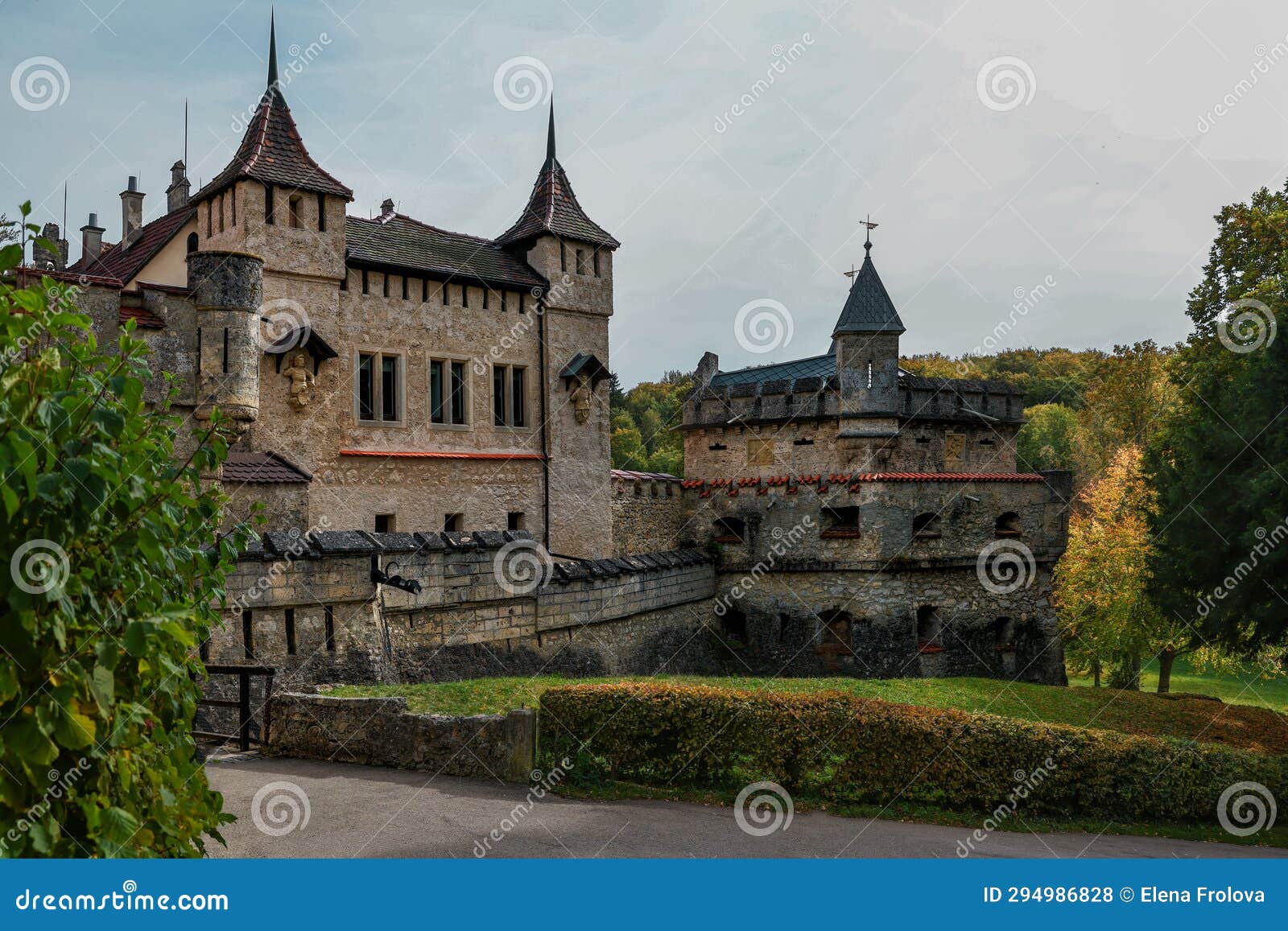 Medieval Lichtenstein Castle on Mountain, Baden-Wurttemberg, Germany ... Medieval Lichtenstein Castle on Mountain, Baden-Wurttemberg, Germany ...