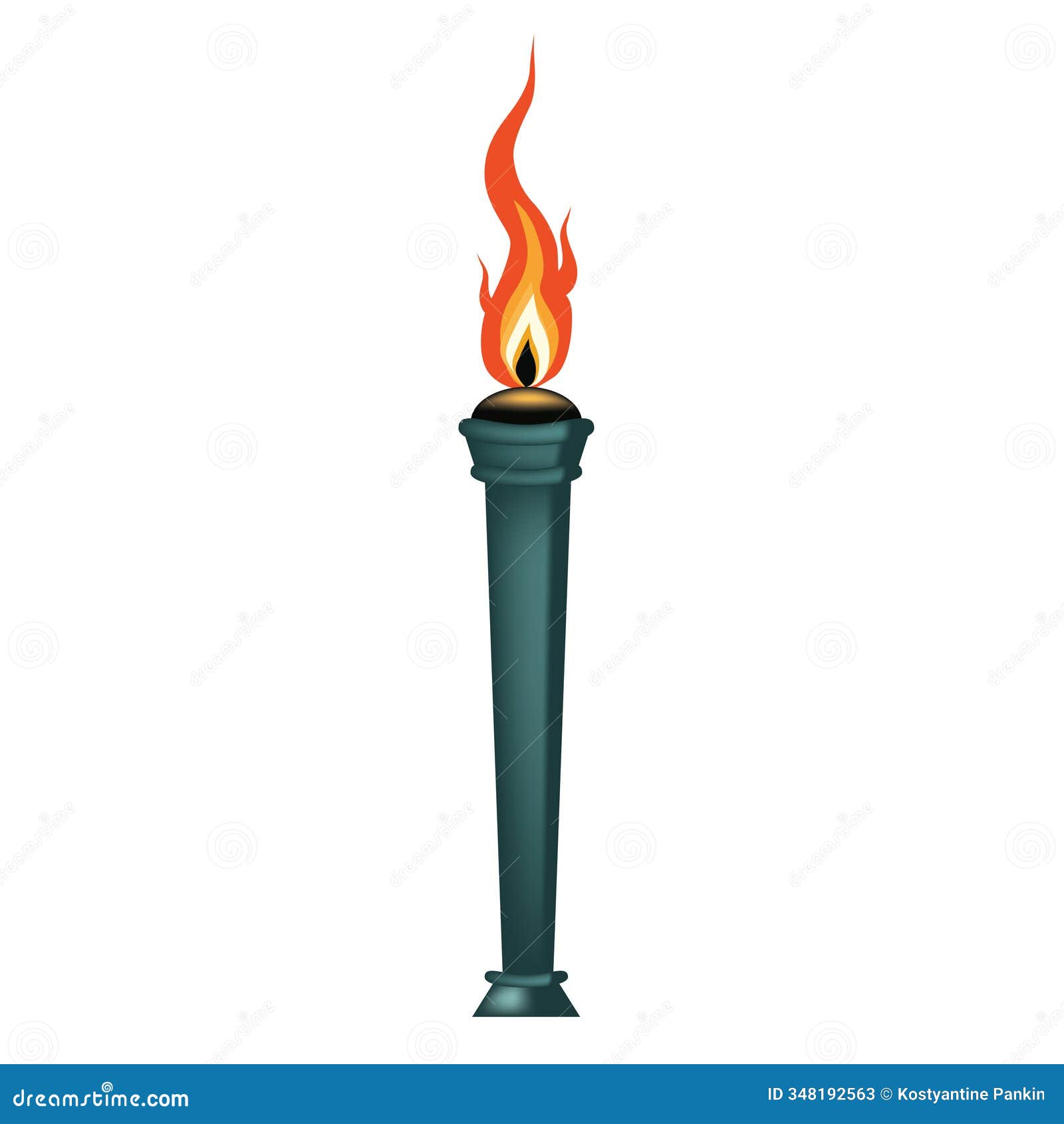 Medieval Lit Torch Cartoon Vector | CartoonDealer.com #348192563