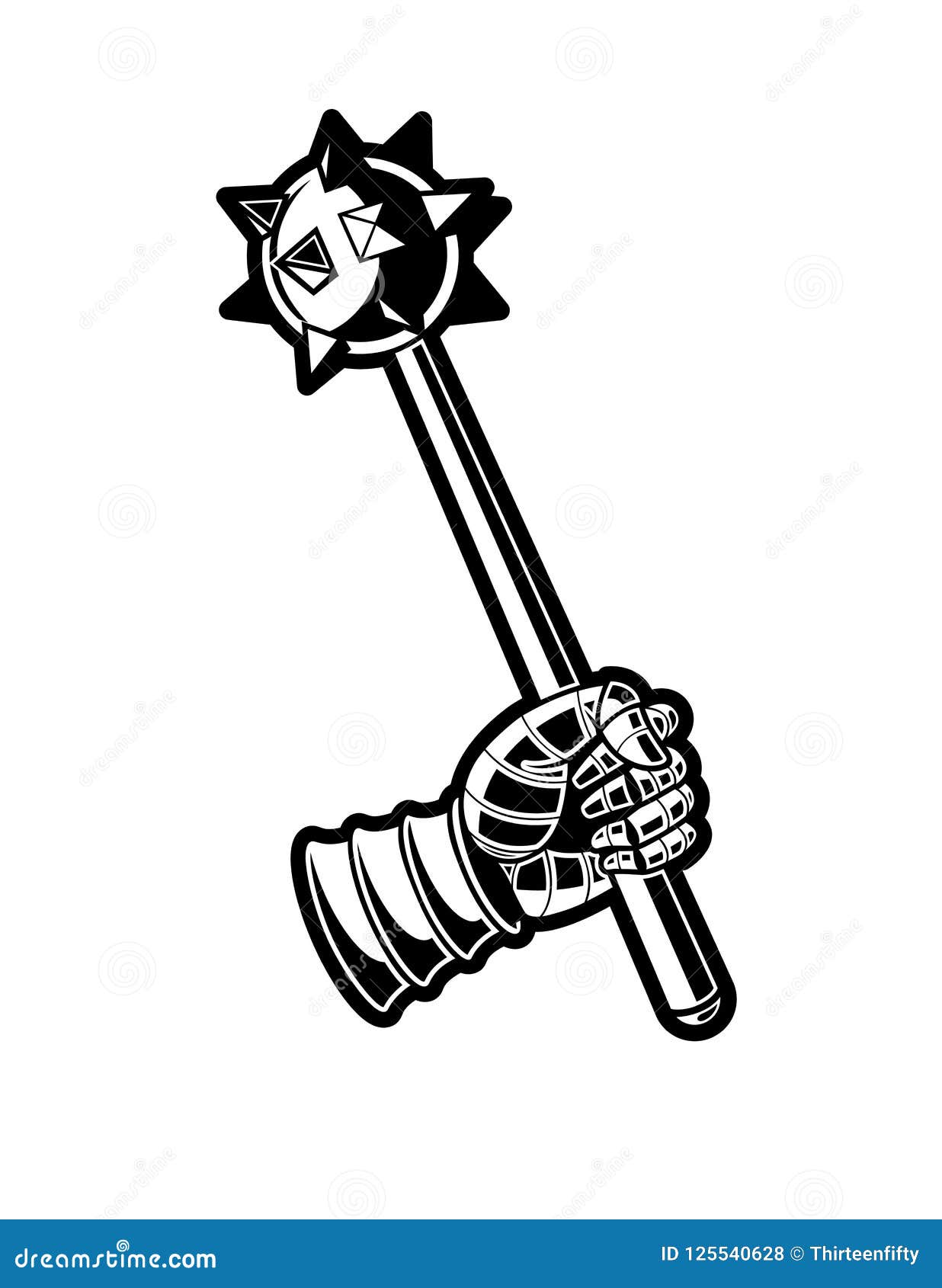 Medieval Mace. Color Vector Illustration | CartoonDealer.com #61485460