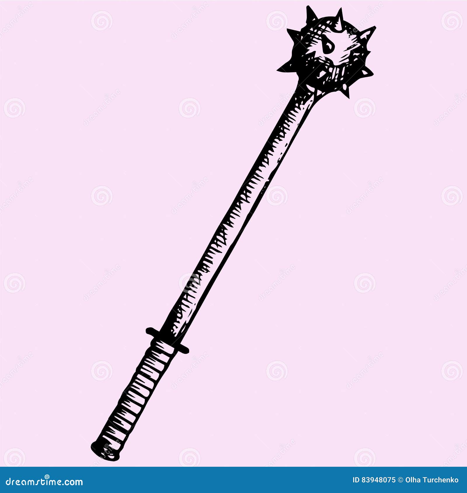 Medieval Mace. Color Vector Illustration | CartoonDealer.com #61485460