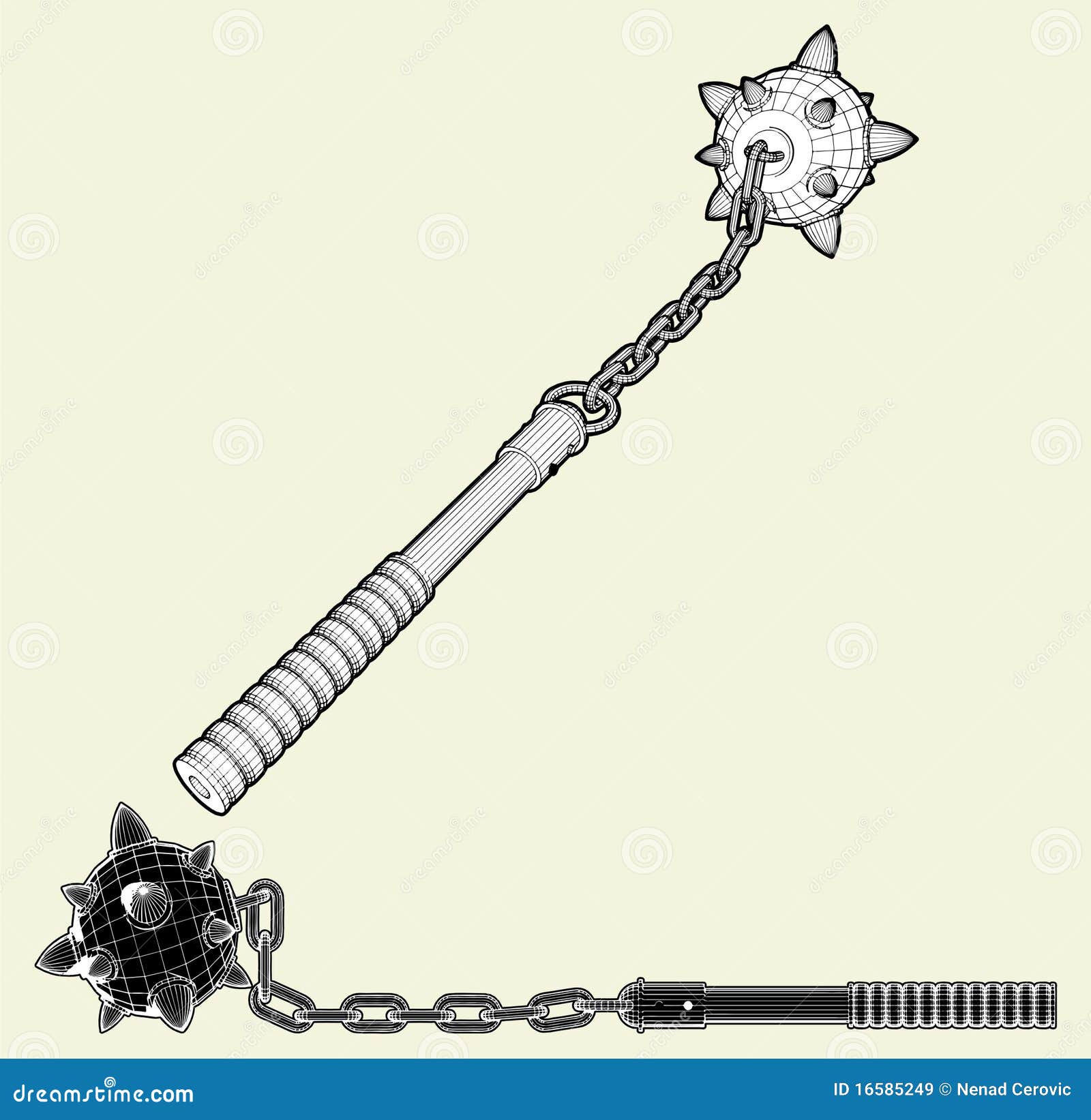 Medieval Mace. Color Vector Illustration | CartoonDealer.com #61485460