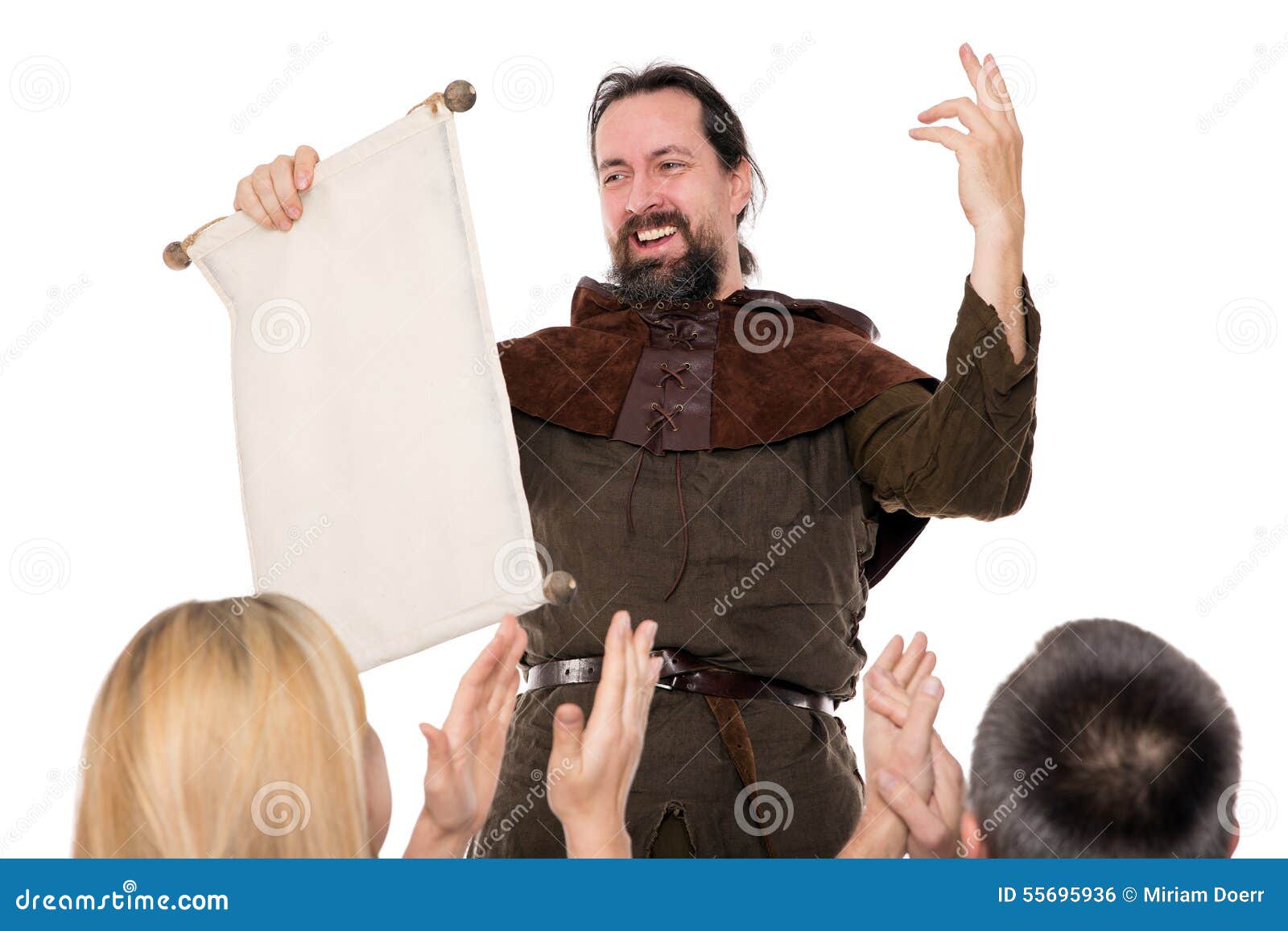 Medieval Man is Deliver a Speech Stock Photo - Image of leather, brown ...