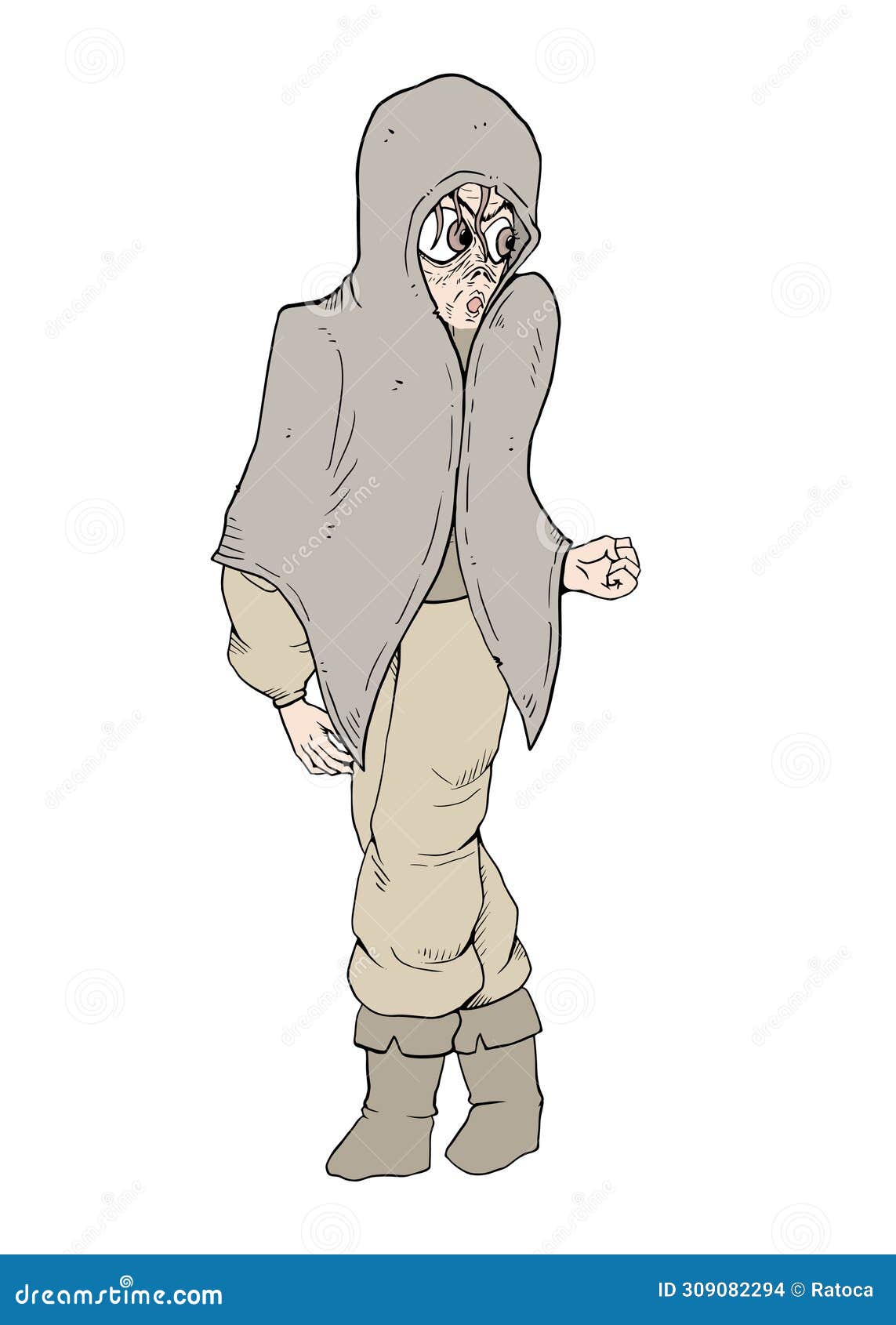 Medieval man draw stock vector. Illustration of human - 309082294
