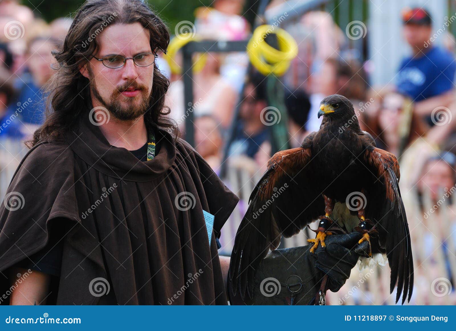 Medieval Man with Hawk, New York City Editorial Photography - Image of ...