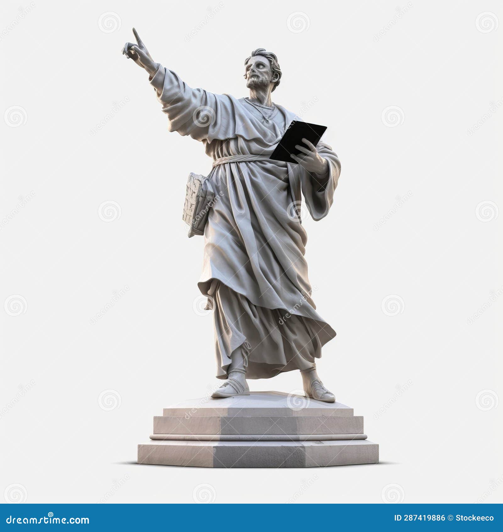 Medieval Man Statue: Perspective Rendering In Academic Realism Stock ...