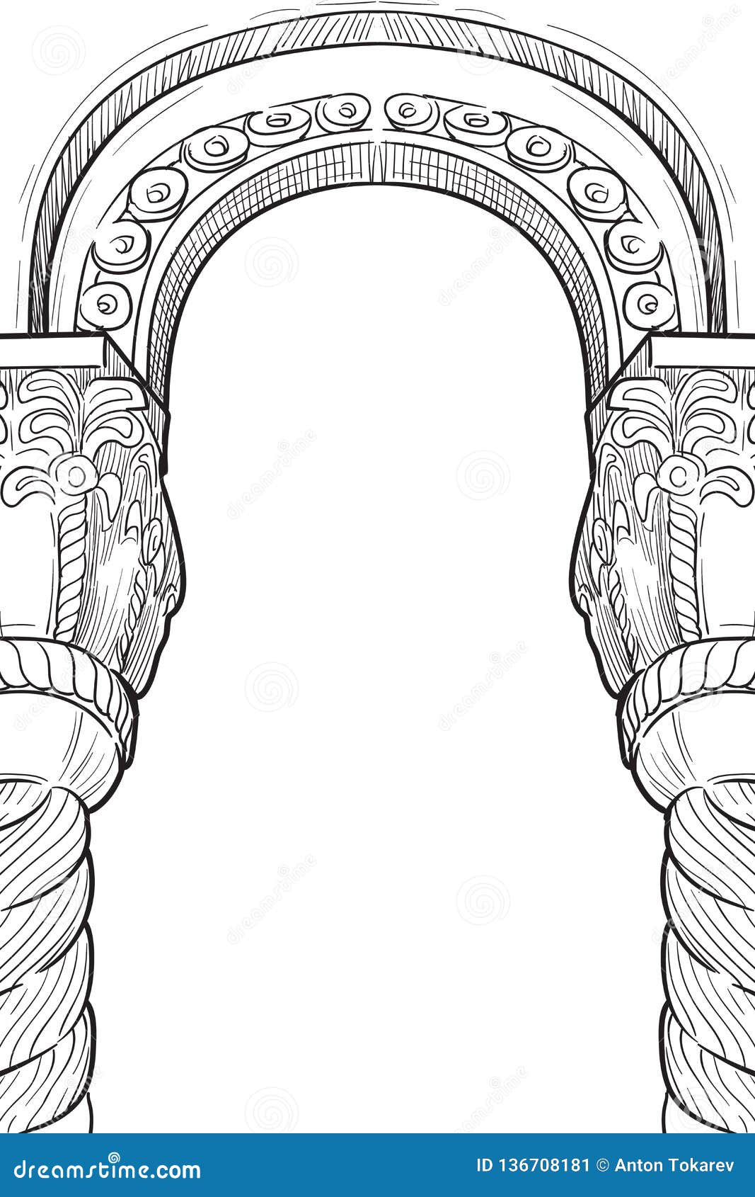 Medieval Manuscript Style Rectangular Frame. Gothic Style Pointed Arch ...