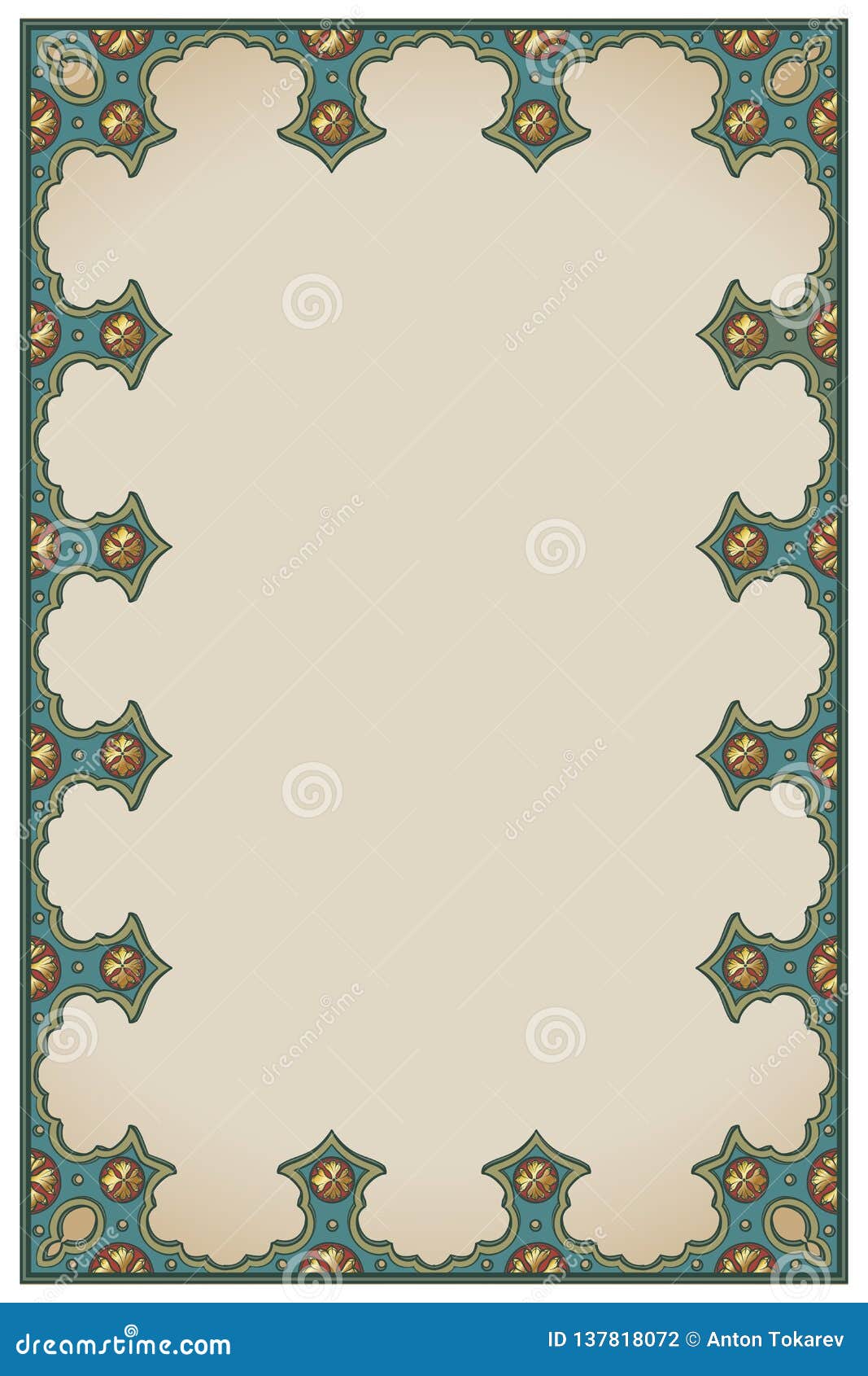 Medieval Manuscript Style Rectangular Frame. Gothic Style Pointed Arch ...