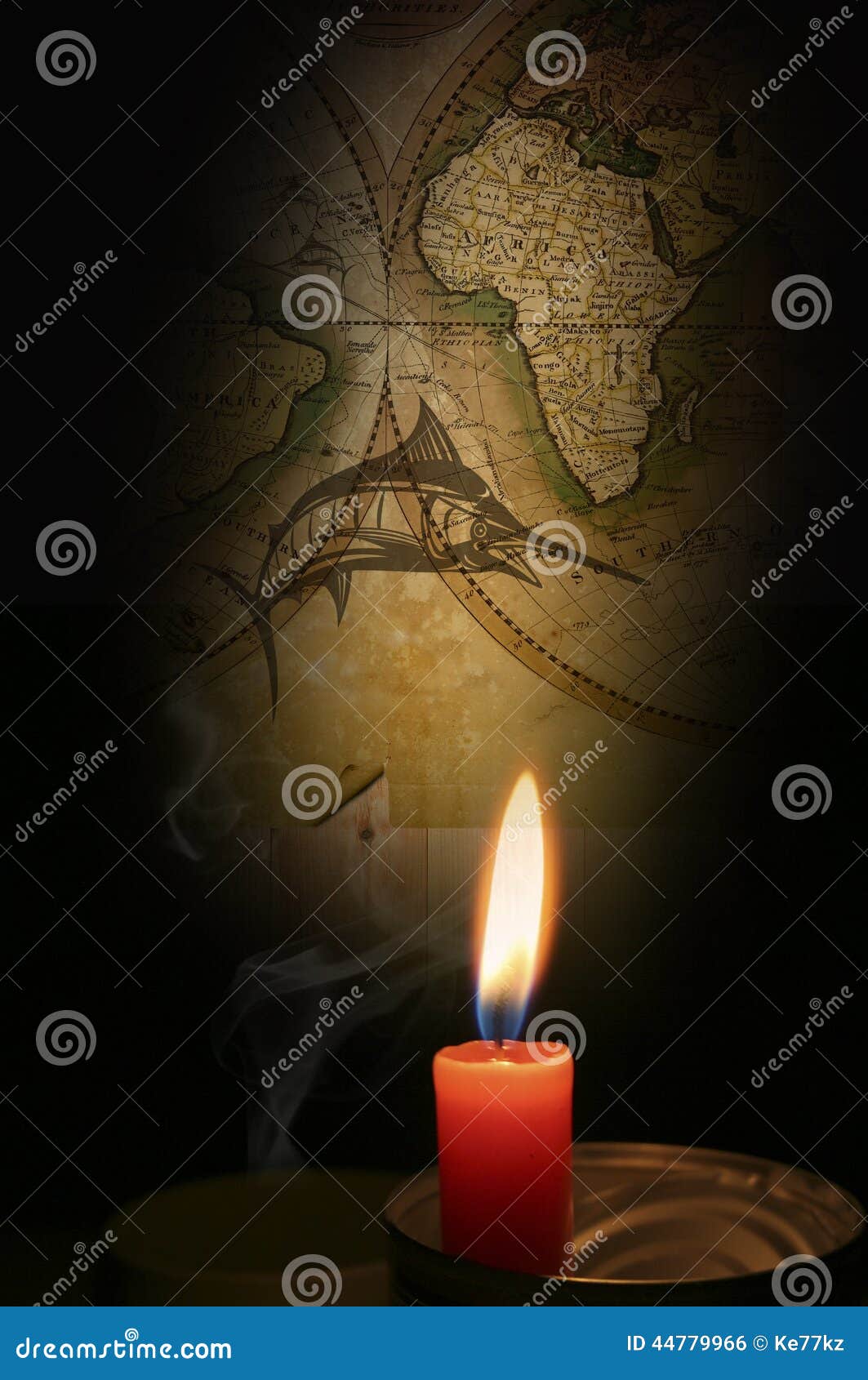 Medieval map on the wall. stock photo. Image of retro - 44779966