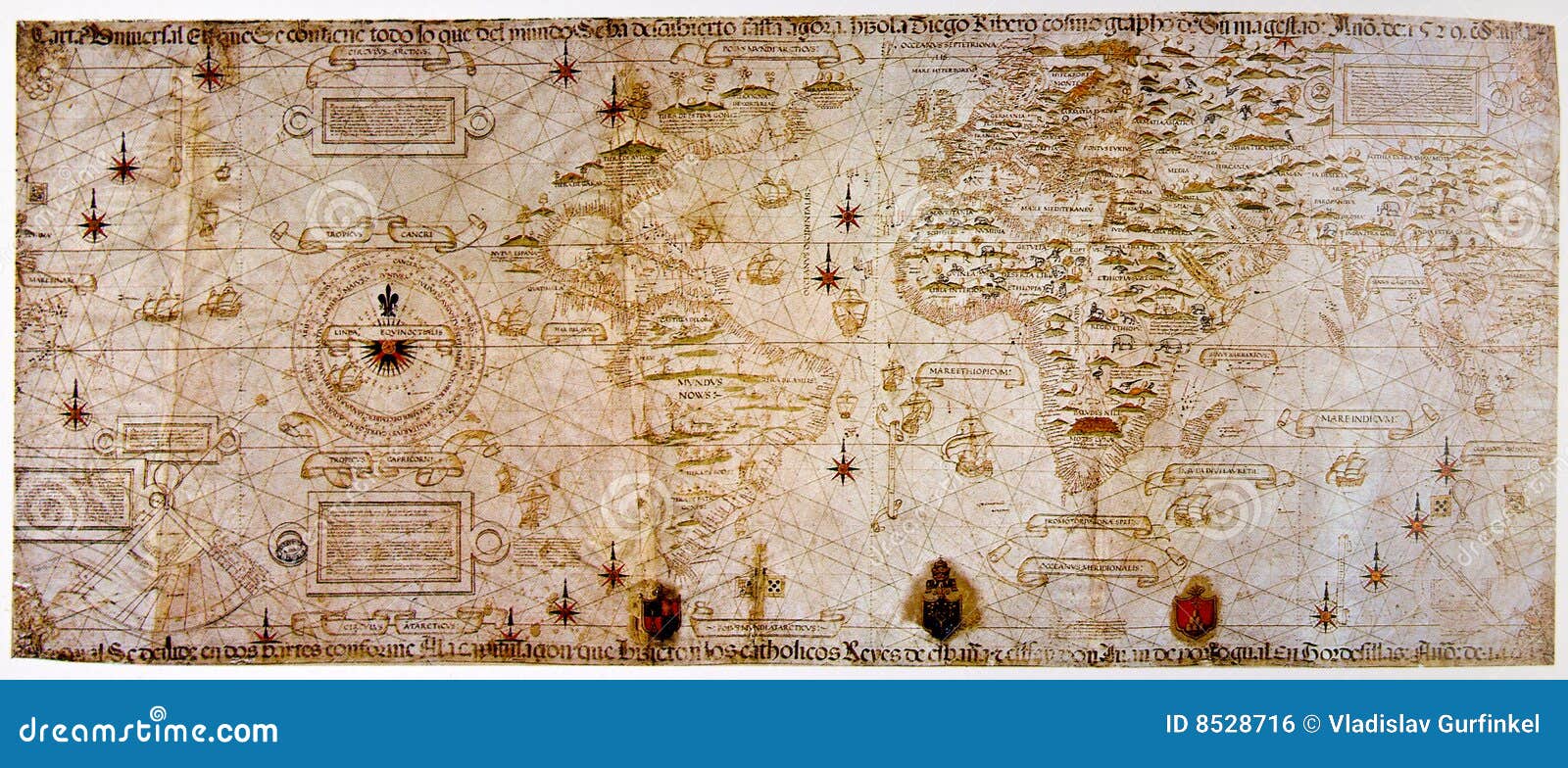 Medieval Map Of The World Royalty-Free Stock Image | CartoonDealer.com ...