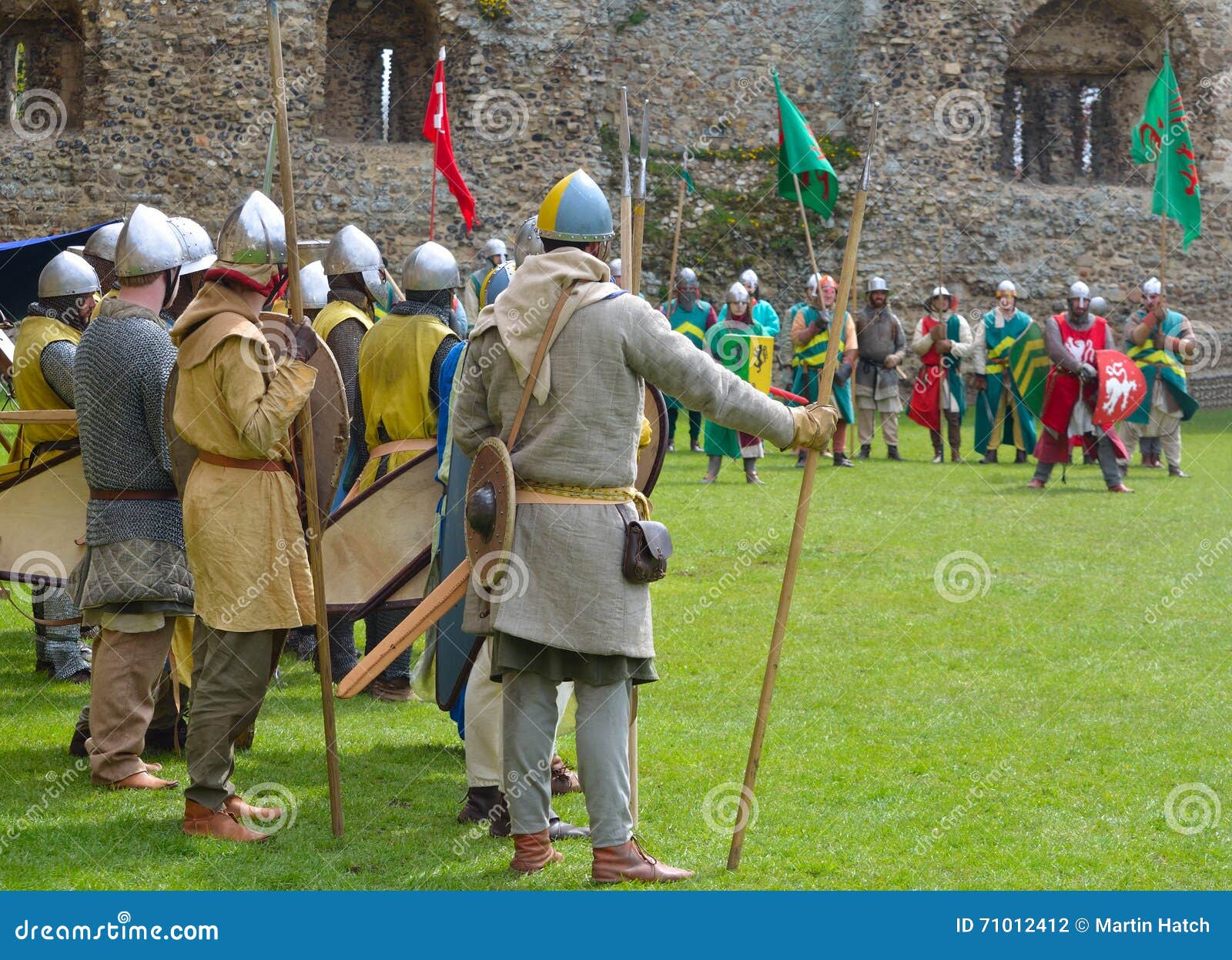 Medieval Men at Arms Preparing for Combat. Editorial Photography ...
