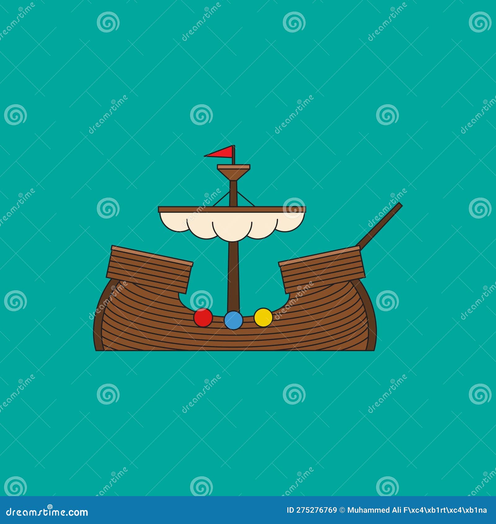 Medieval Merchant Ship Illustration. - Vector Stock Vector ...