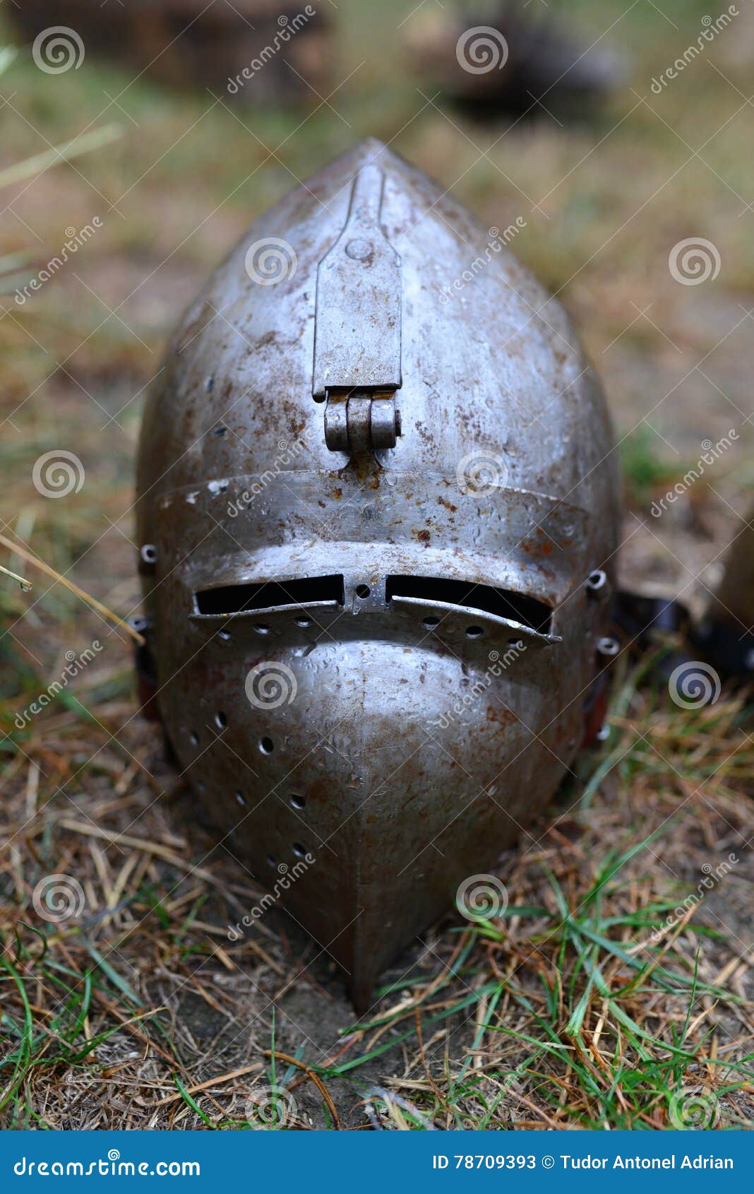 Medieval metal helmet stock image. Image of history, knight - 78709393