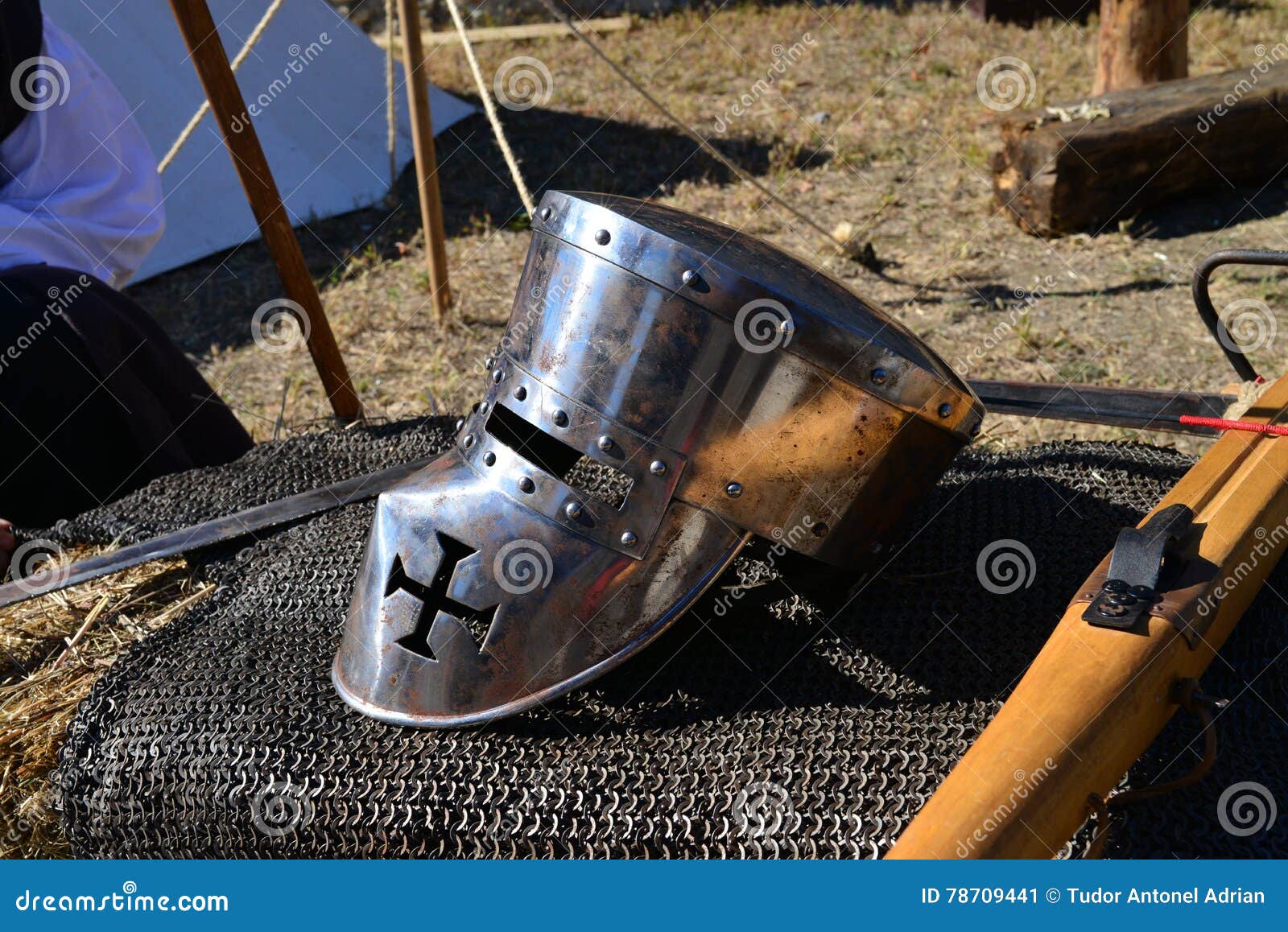Medieval metal helmet stock image. Image of vehicle, knight - 78709441