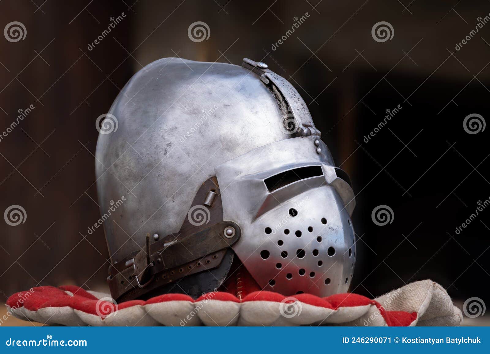 Medieval Metal Knight`s Helmet Stock Image - Image of equipment, helmet ...
