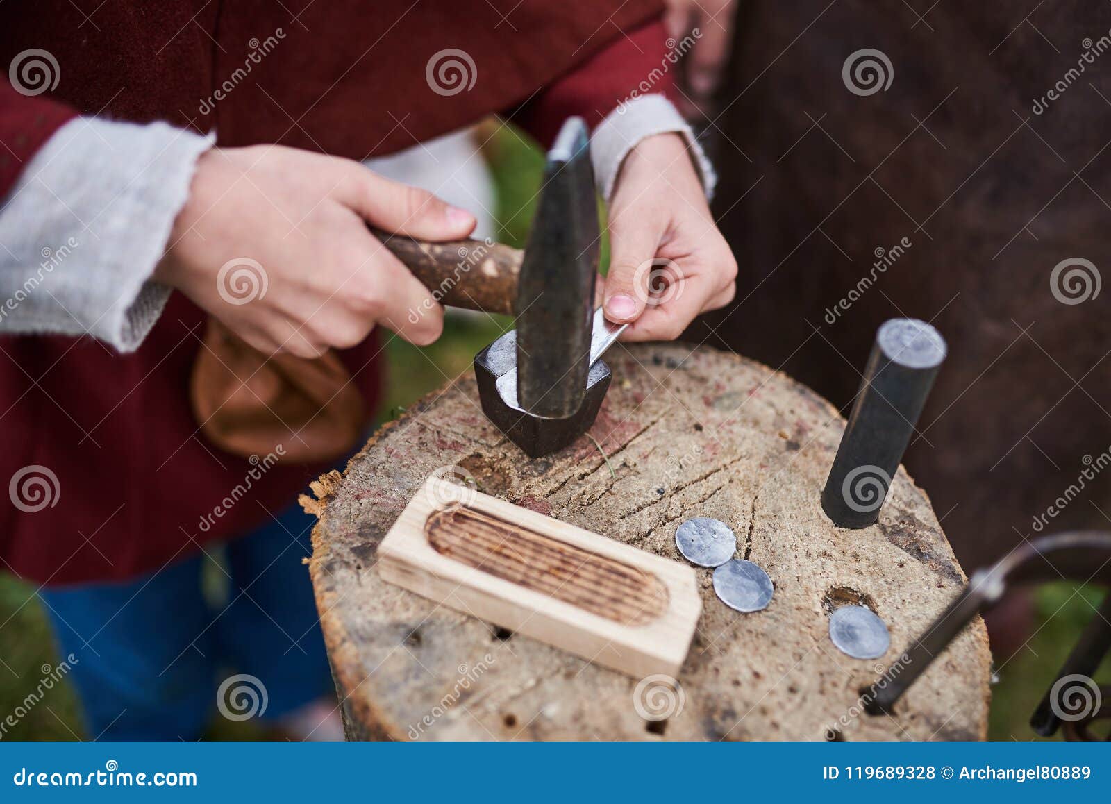 Medieval Metal Processing for Making Coins Stock Photo - Image of ...