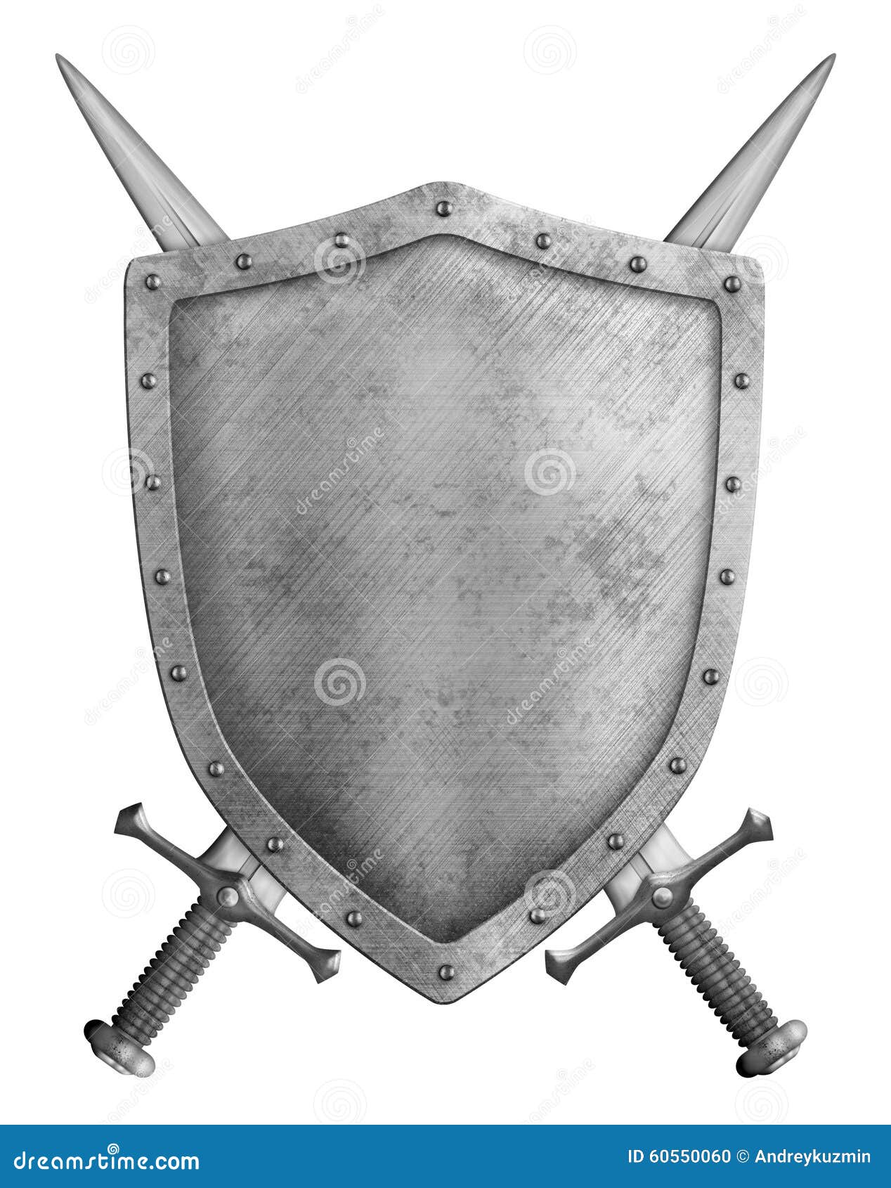 Medieval Metal Shield And Two Crossed Blades Royalty-Free Stock Image ...