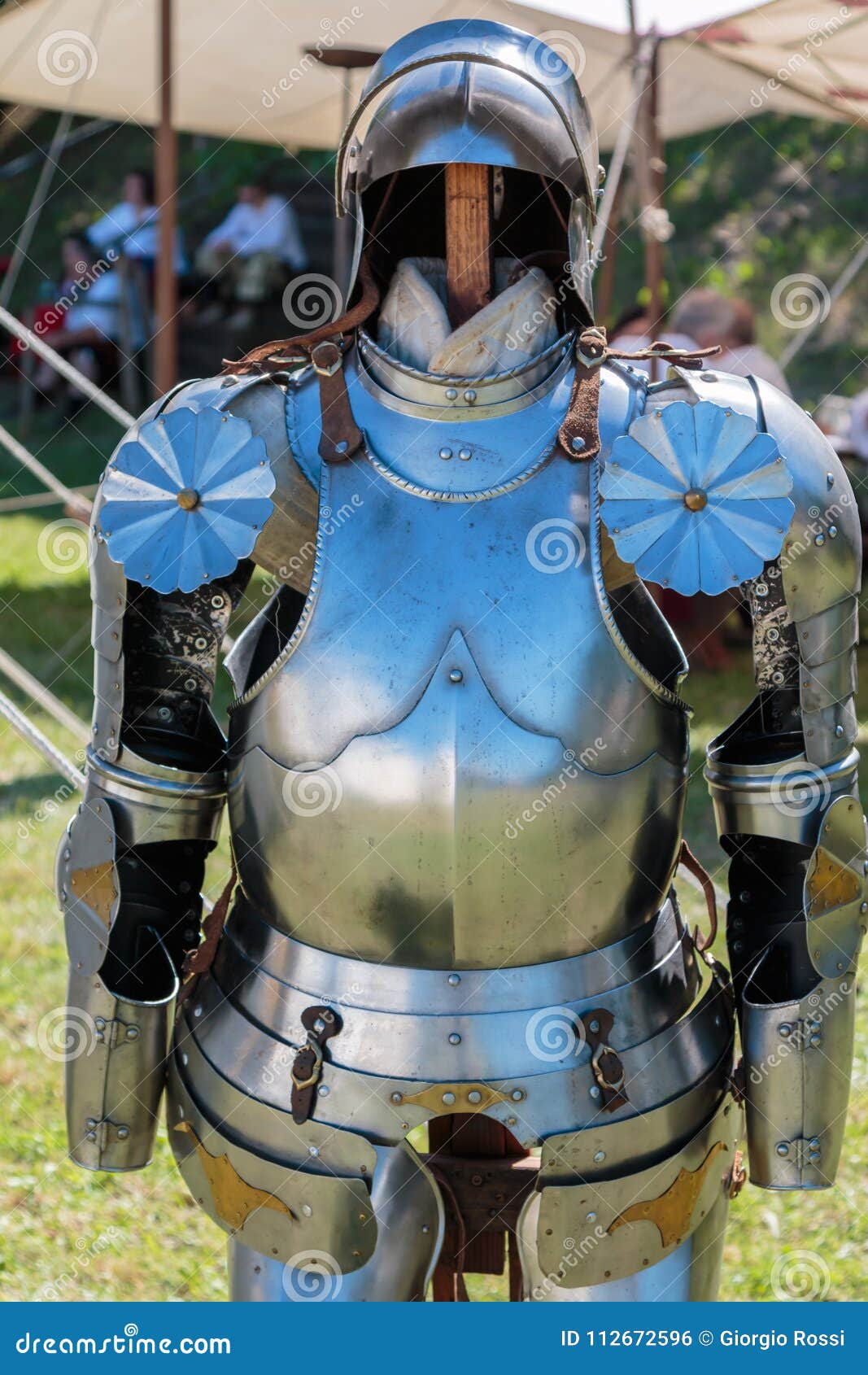 Medieval Metallic Armor And Ancient Tent In Background Royalty-Free ...