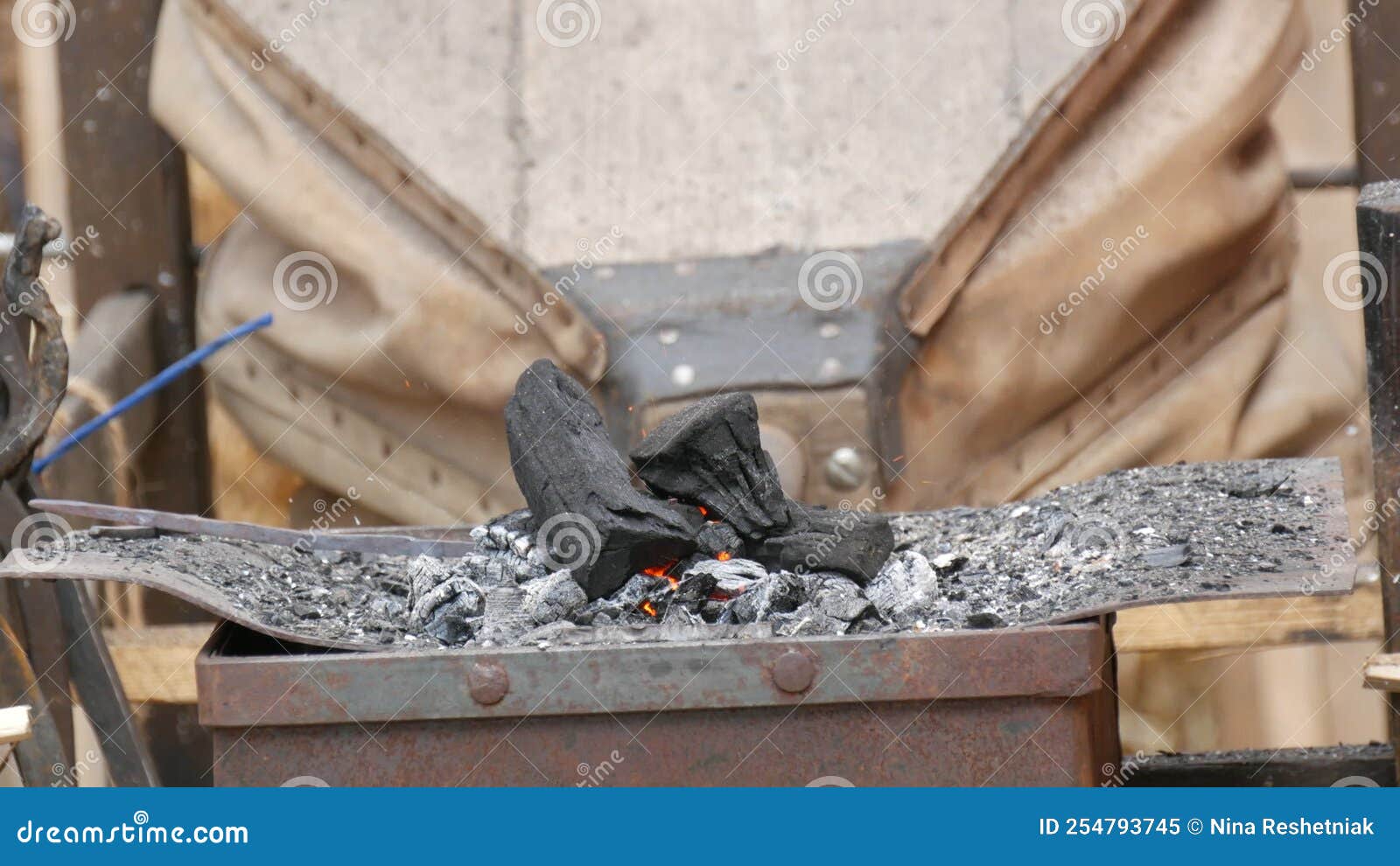 Medieval Method of Forging Iron, the Blacksmith Forges an Iron Nail ...