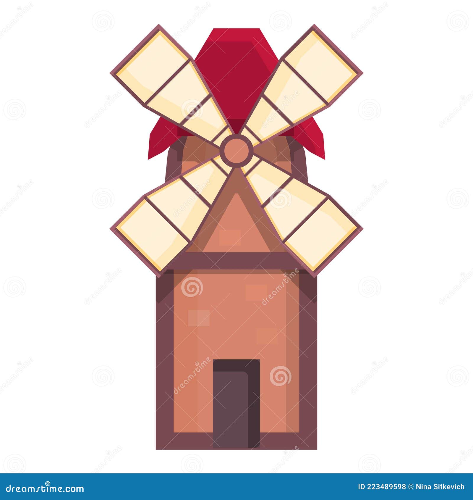 Medieval Mill Icon Cartoon Vector. Dutch Windmill Stock Vector ...