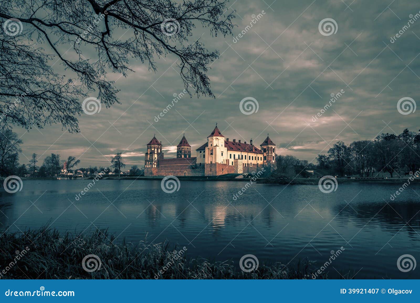 Medieval Mir Castle Complex in Belarus Stock Image - Image of retro ...