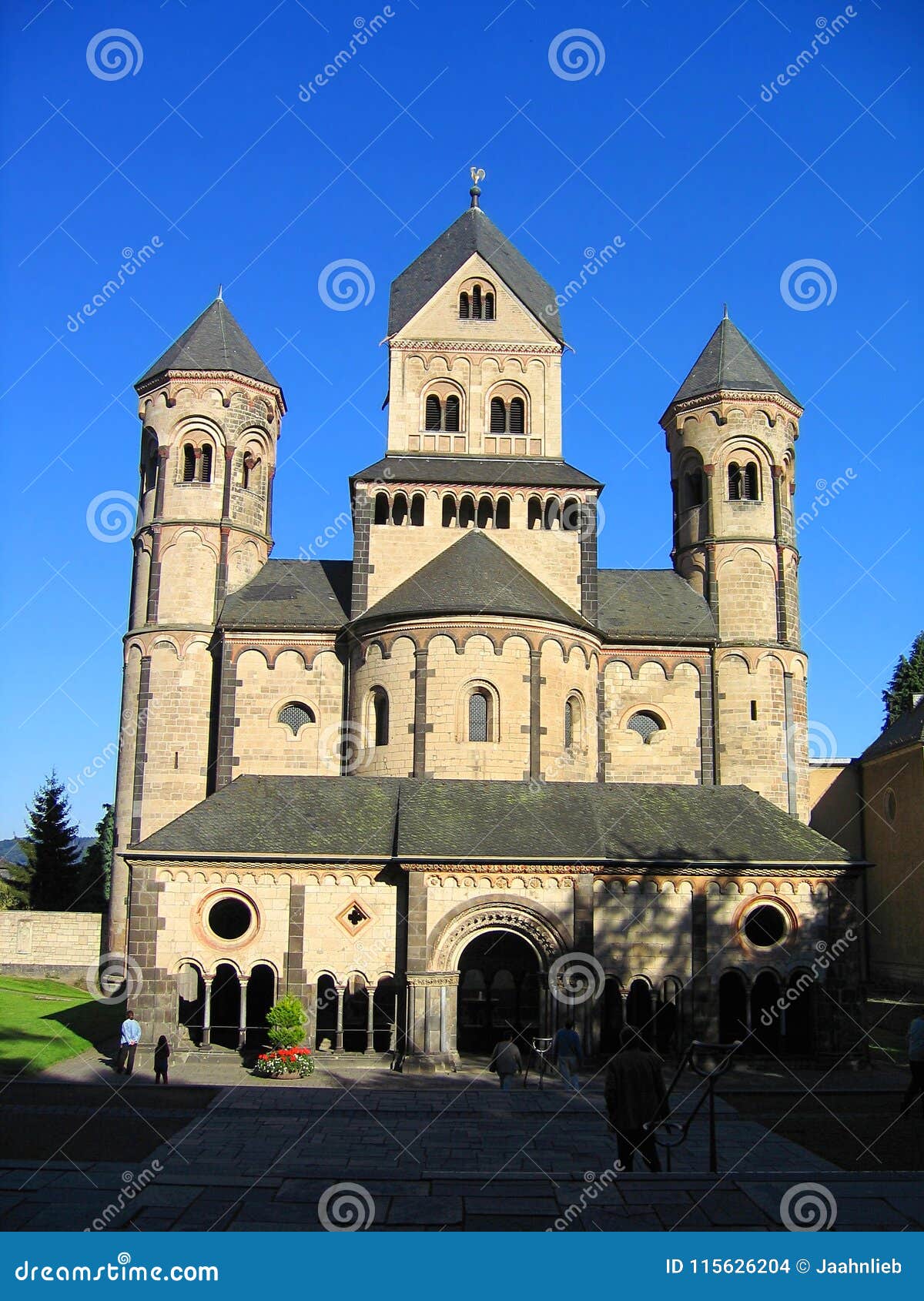 Romanesque Monastery Church at Maria Laach in Evening Light, Eifel ...