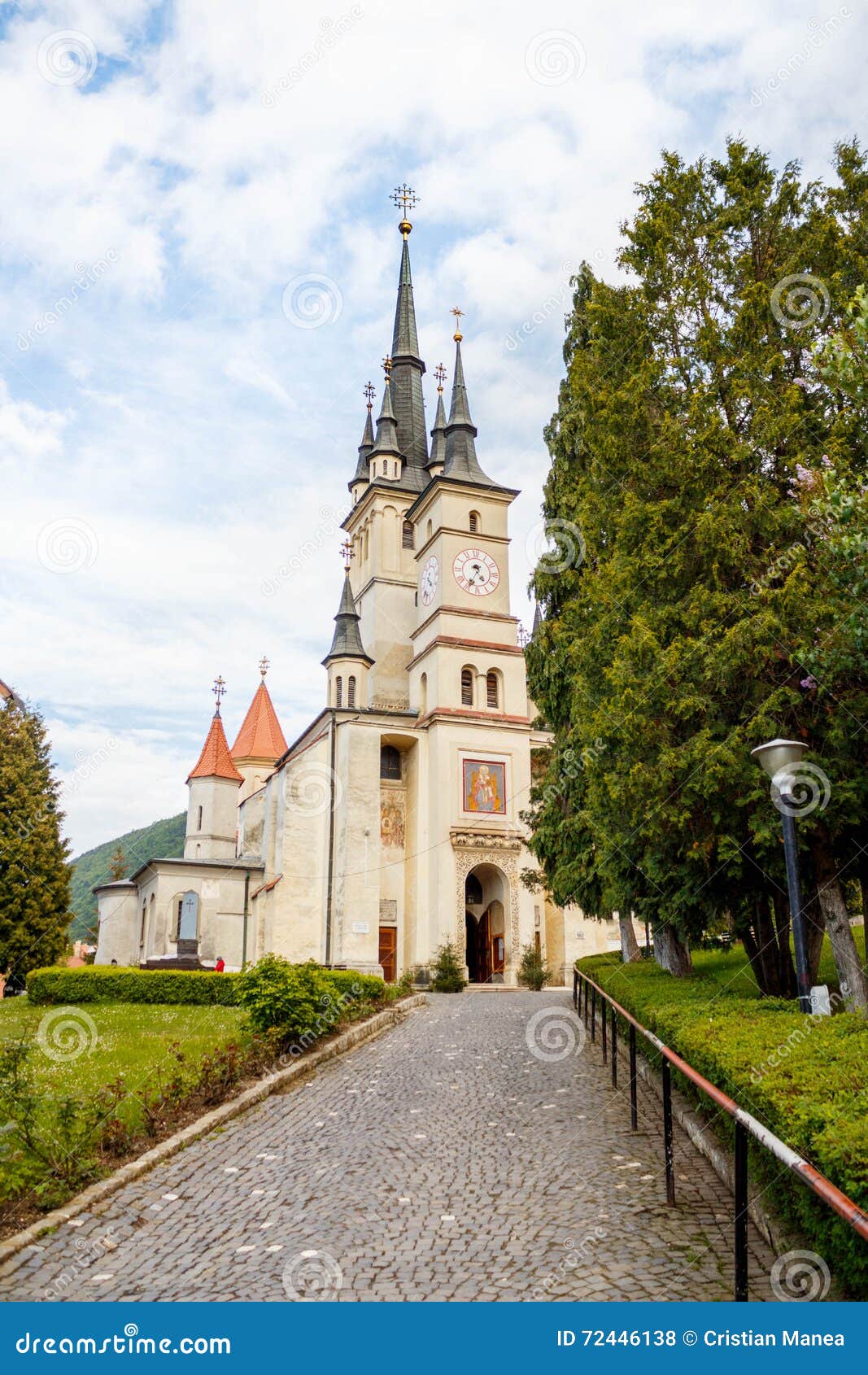 Medieval Monastery in Romania Stock Photo - Image of blue, plaster ...